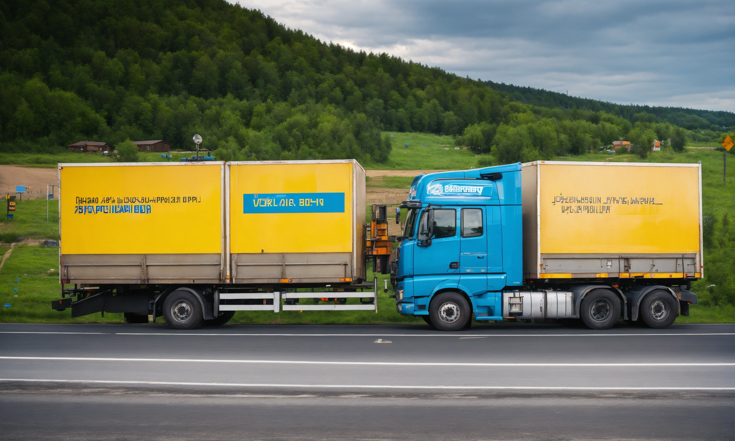 Lexica - Ukrainian truck with gains is crossing the country border