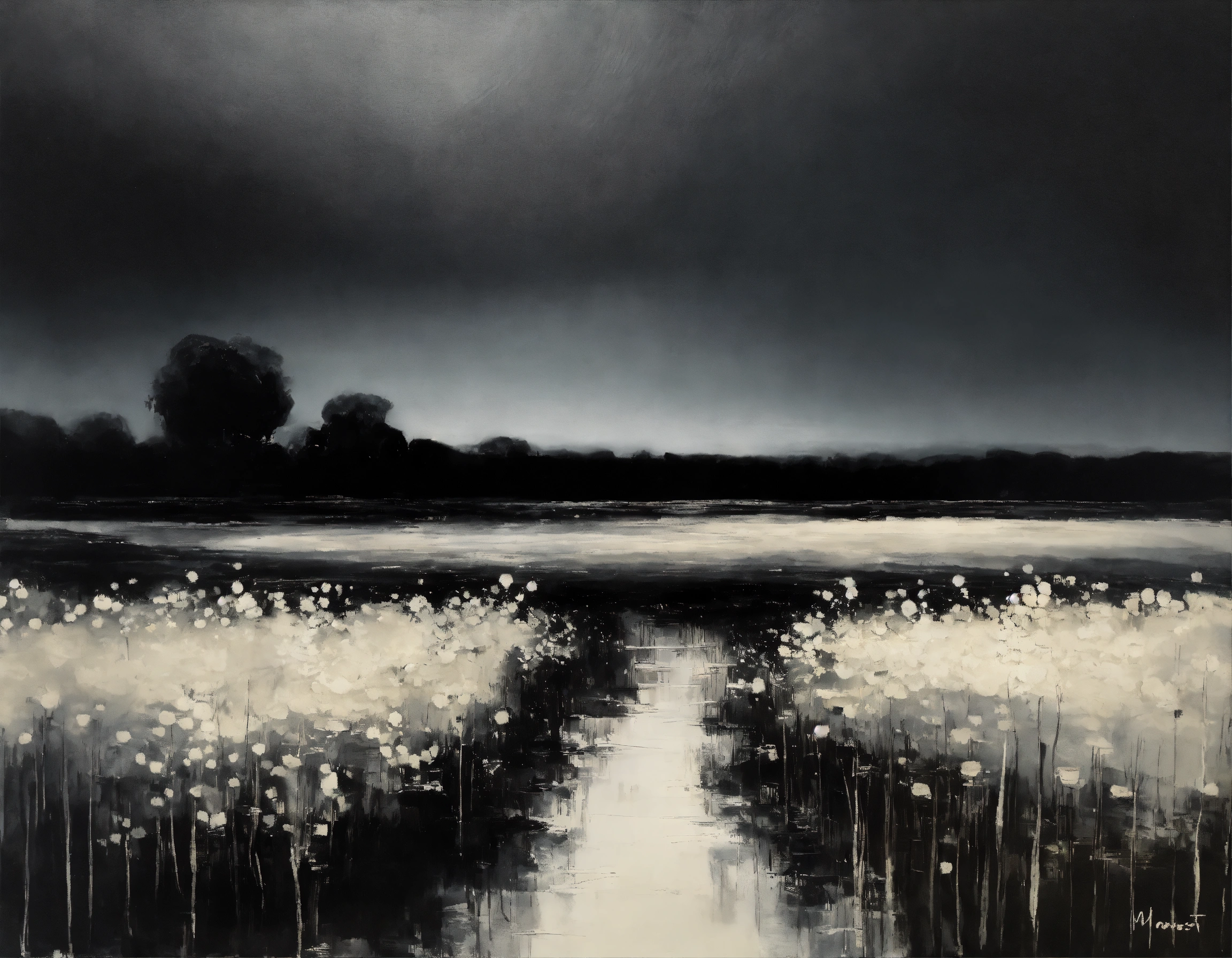 Lexica - Monet abstract expressionism, landscape, monochrome, vintage ...