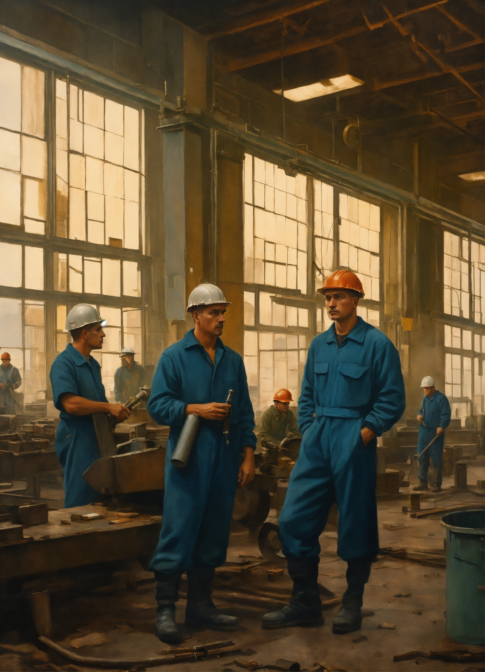 Lexica - Portrait of depressed workers in a factory in the USSR ...