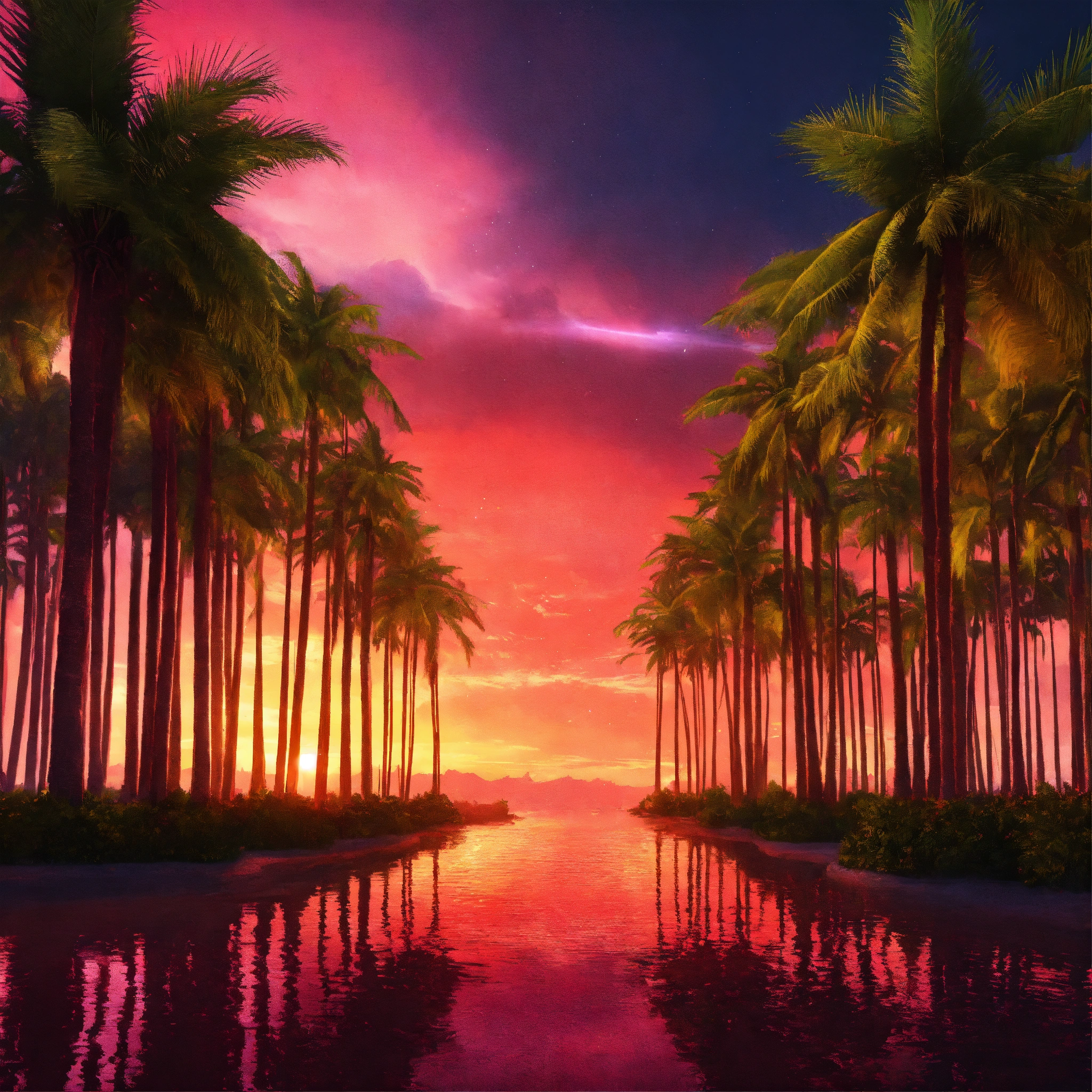 Lexica - Utopian techno rave palm trees with a euphoric atmosphere.