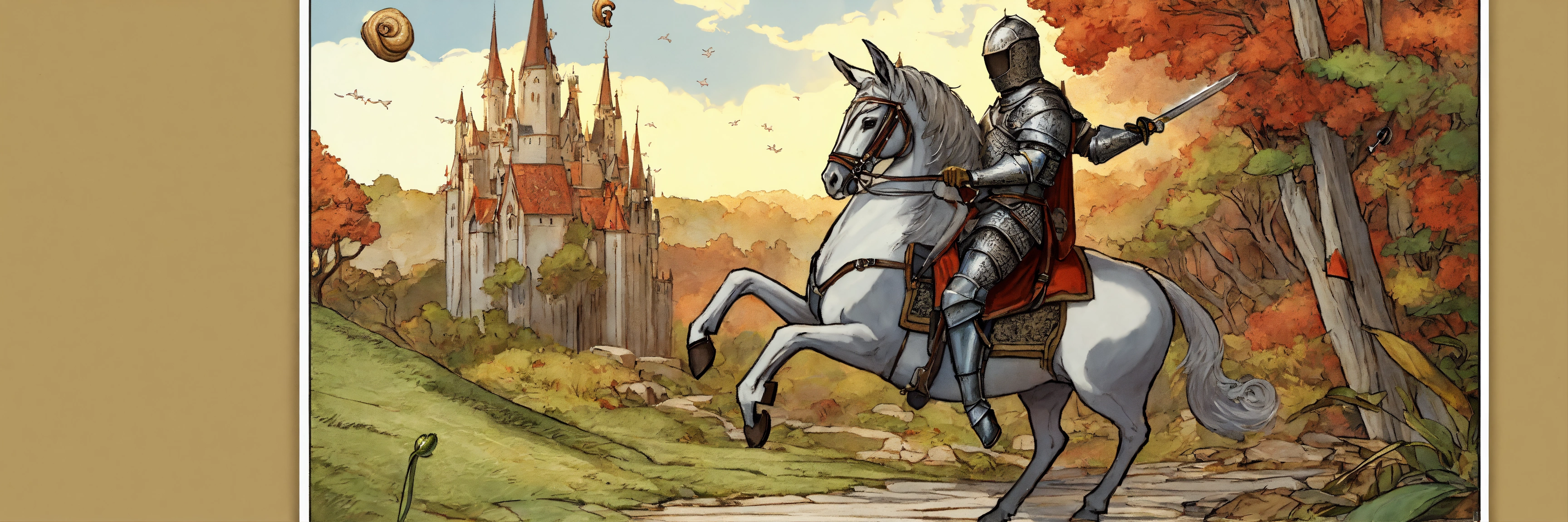 Lexica - Medieval poster of a knight riding a bike and holding a sword ...