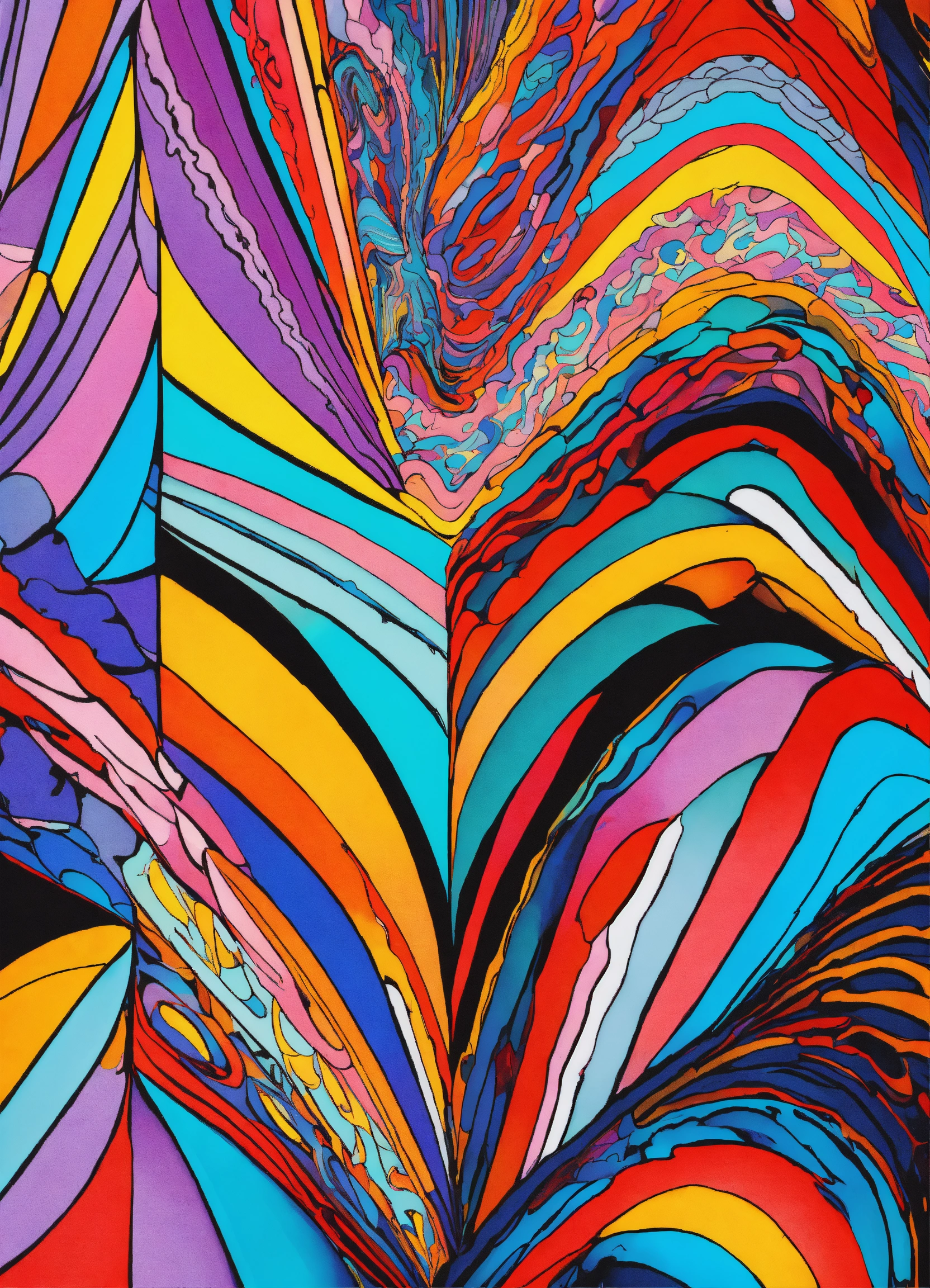 Lexica - Bigg, multi coloured, abstract, black and white chevron, coogi ...