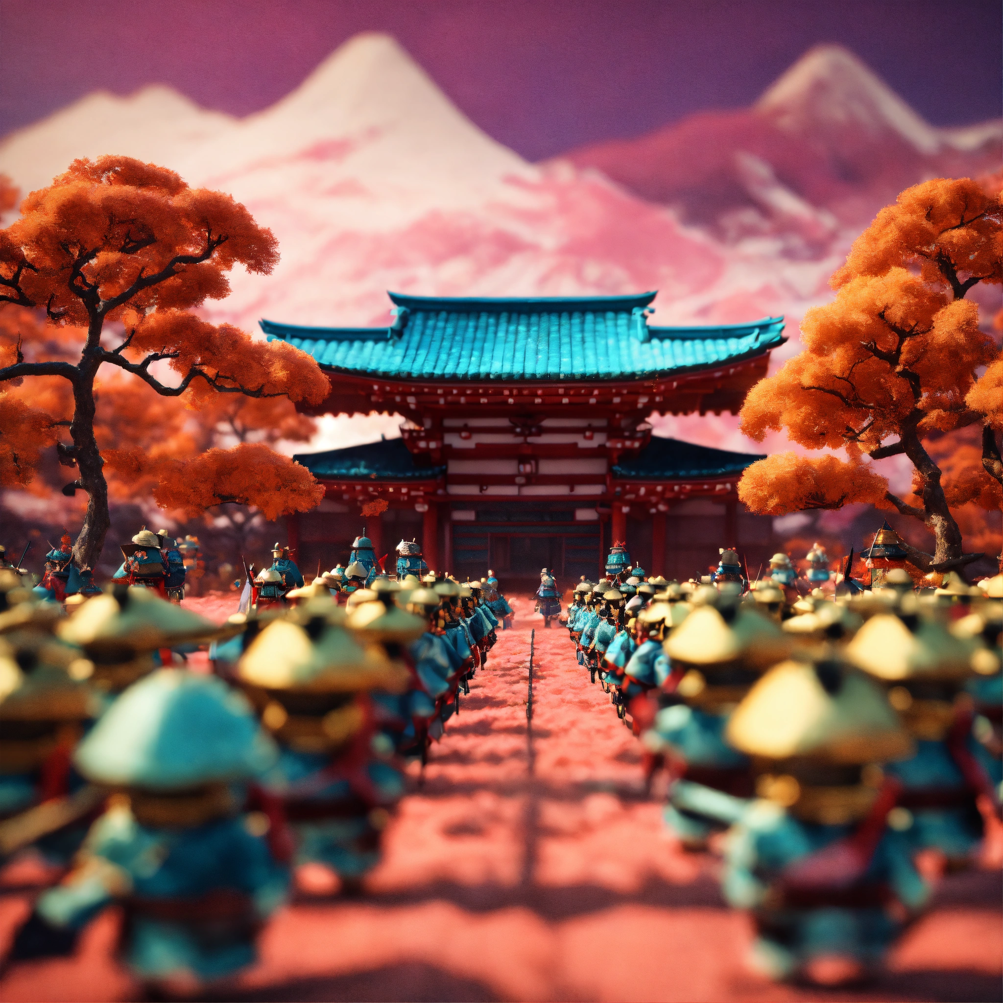 Lexica - Feudal japan background, zoomed-out group of extremely cute ...