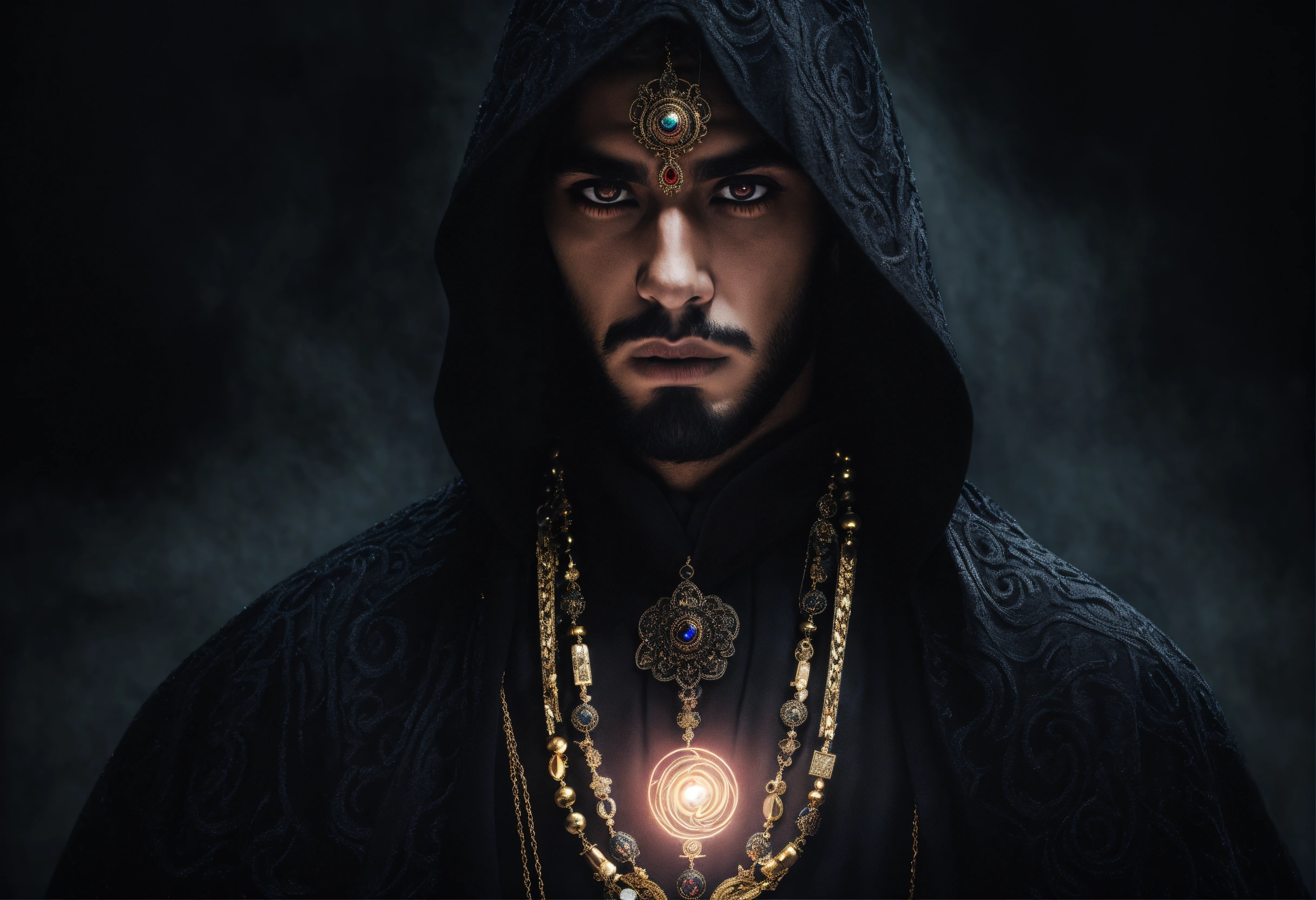 Lexica - Dark, mysterious and dramatic headshot of a young handsome ...