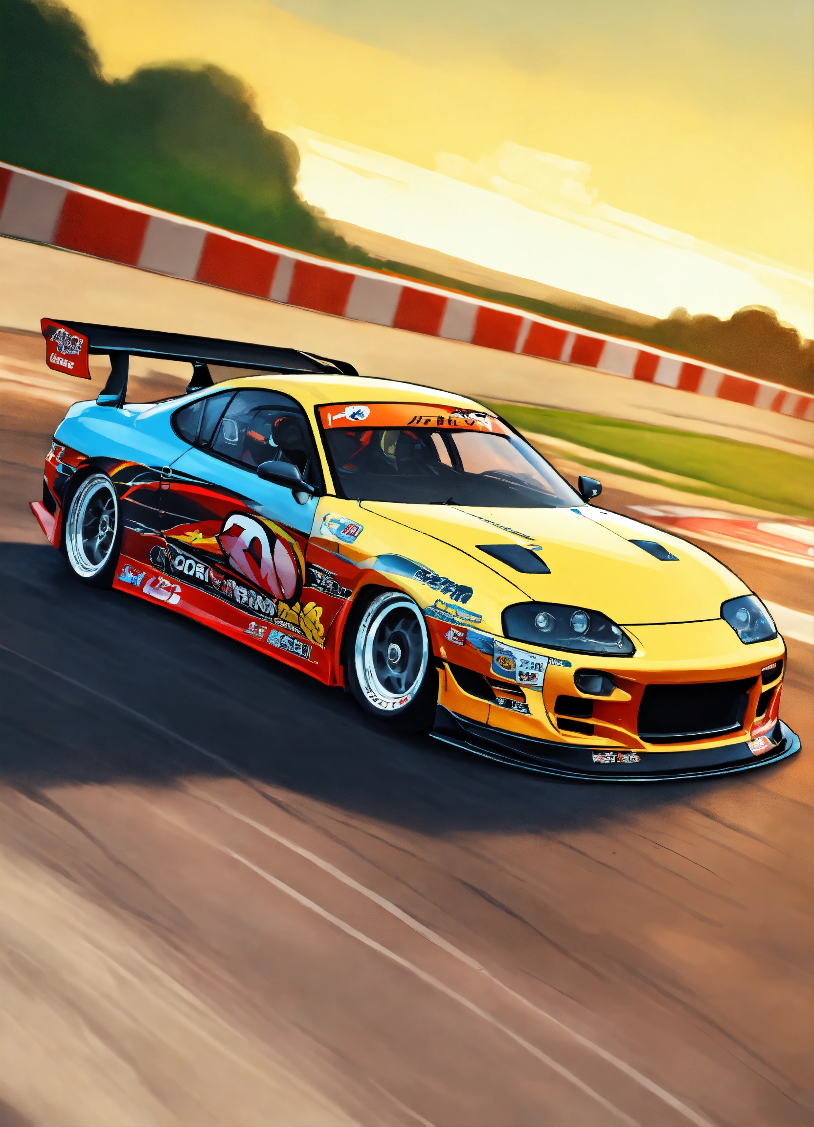 Lexica - Cartoon race car, Mk5 supra
