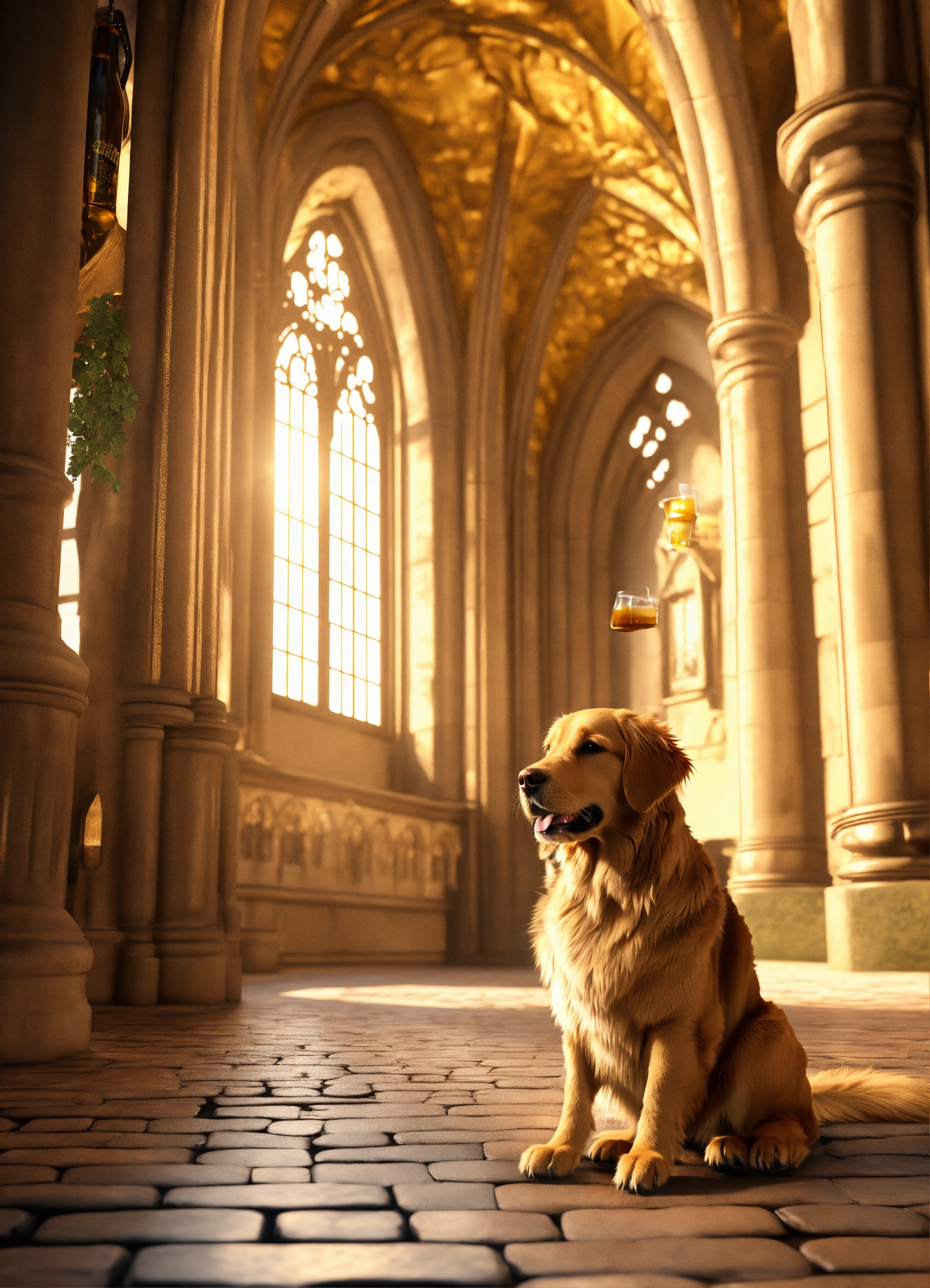 Lexica - Golden Retriever smell hoppy beer in the Cologne castle ...