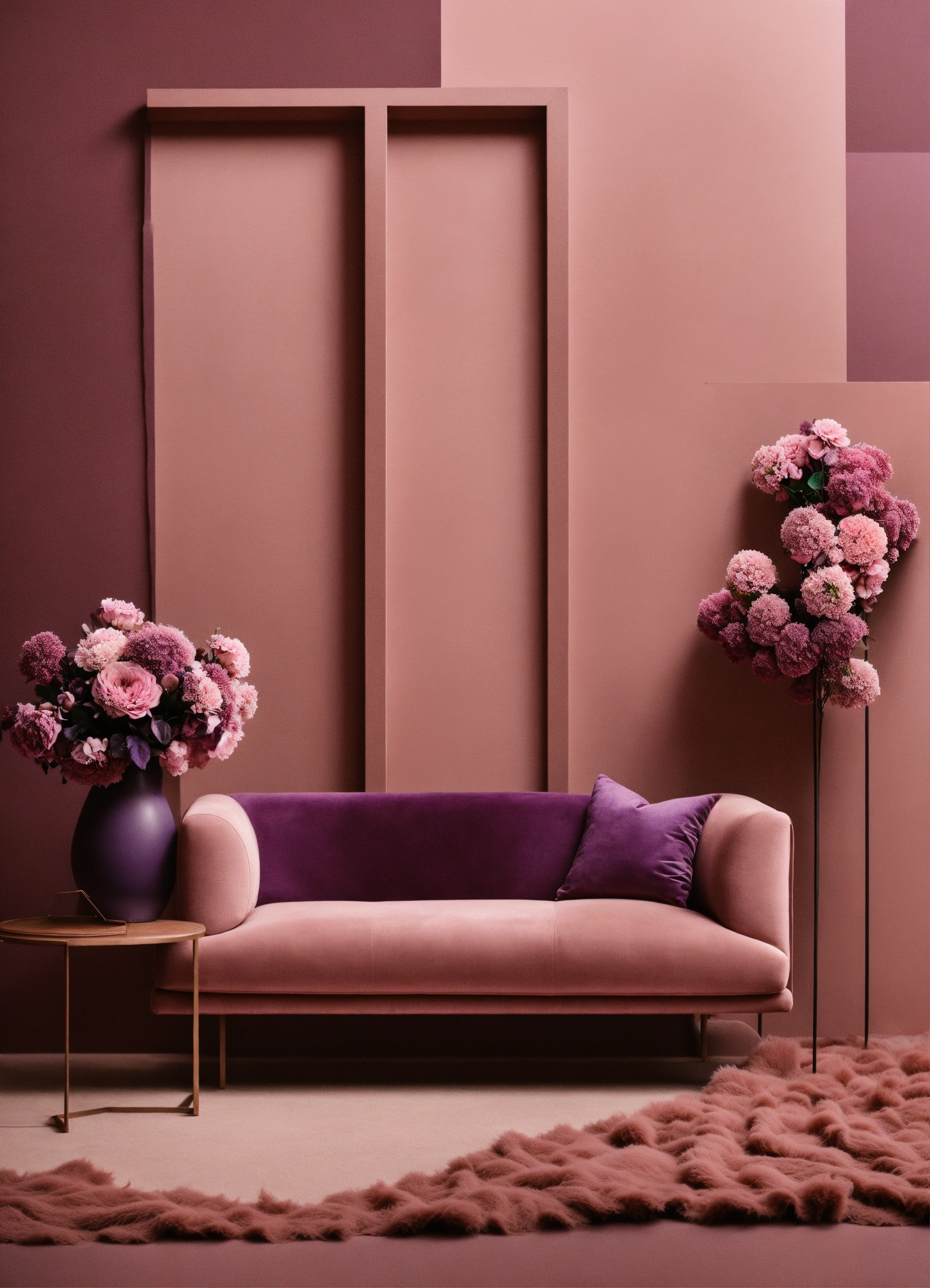 Lexica - Muted tones of dusty pink and dark purple surreal combination ...