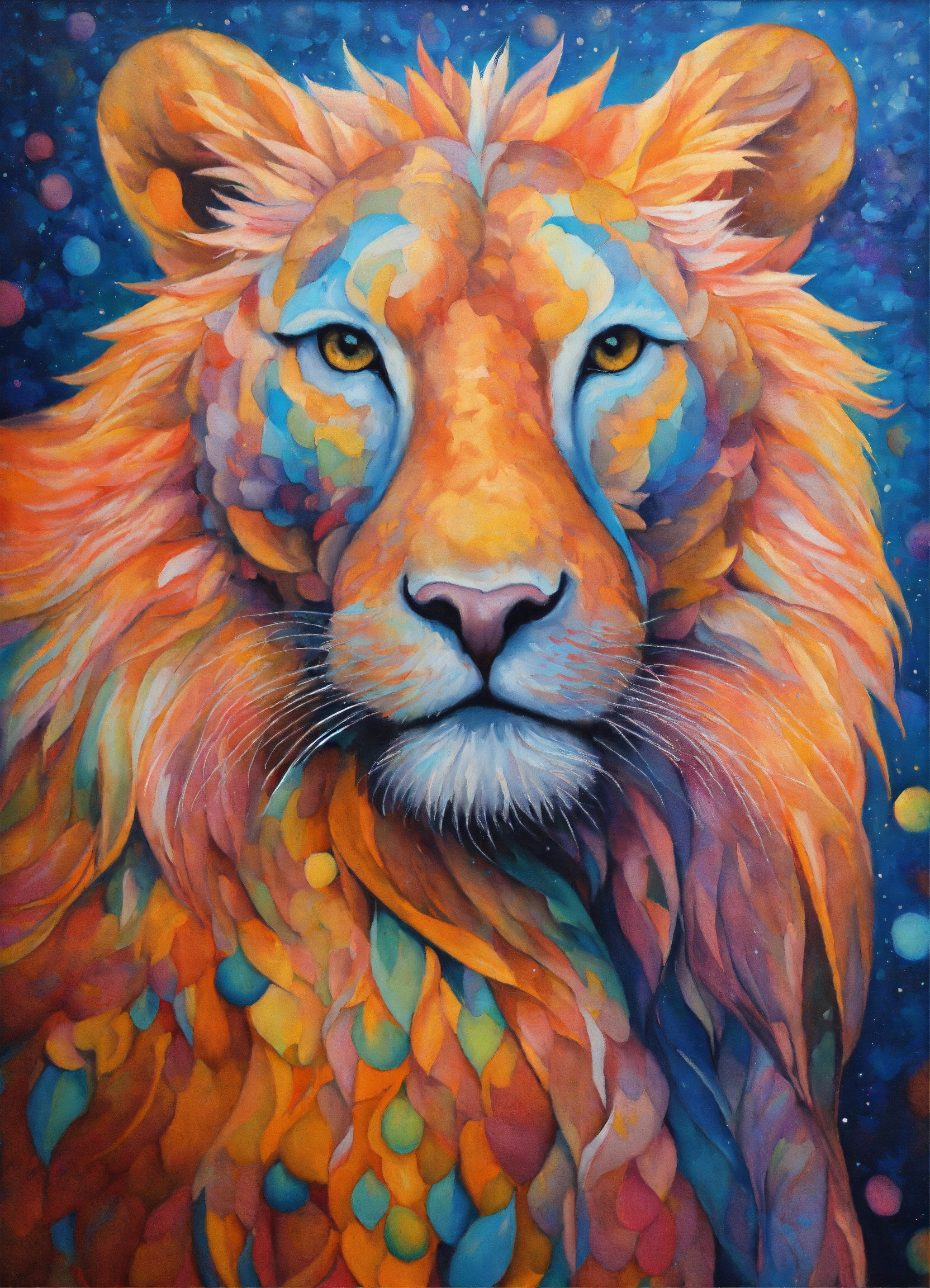 Lexica - Abstract oil painting of animals, pastel colors stipple