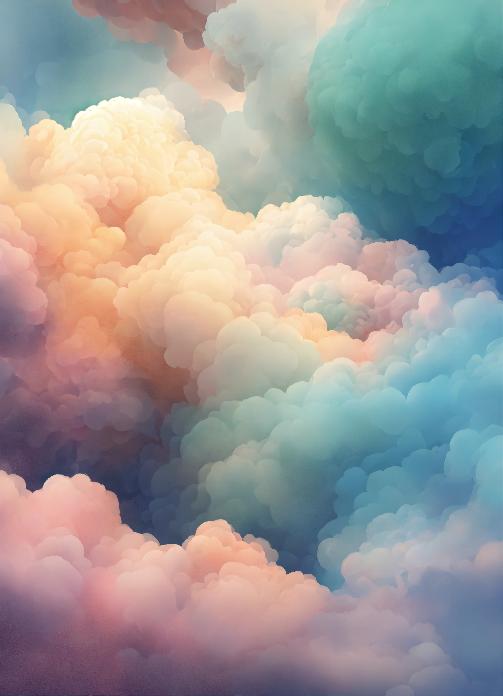 Lexica - Abstract billowing clouds in a calming color schema