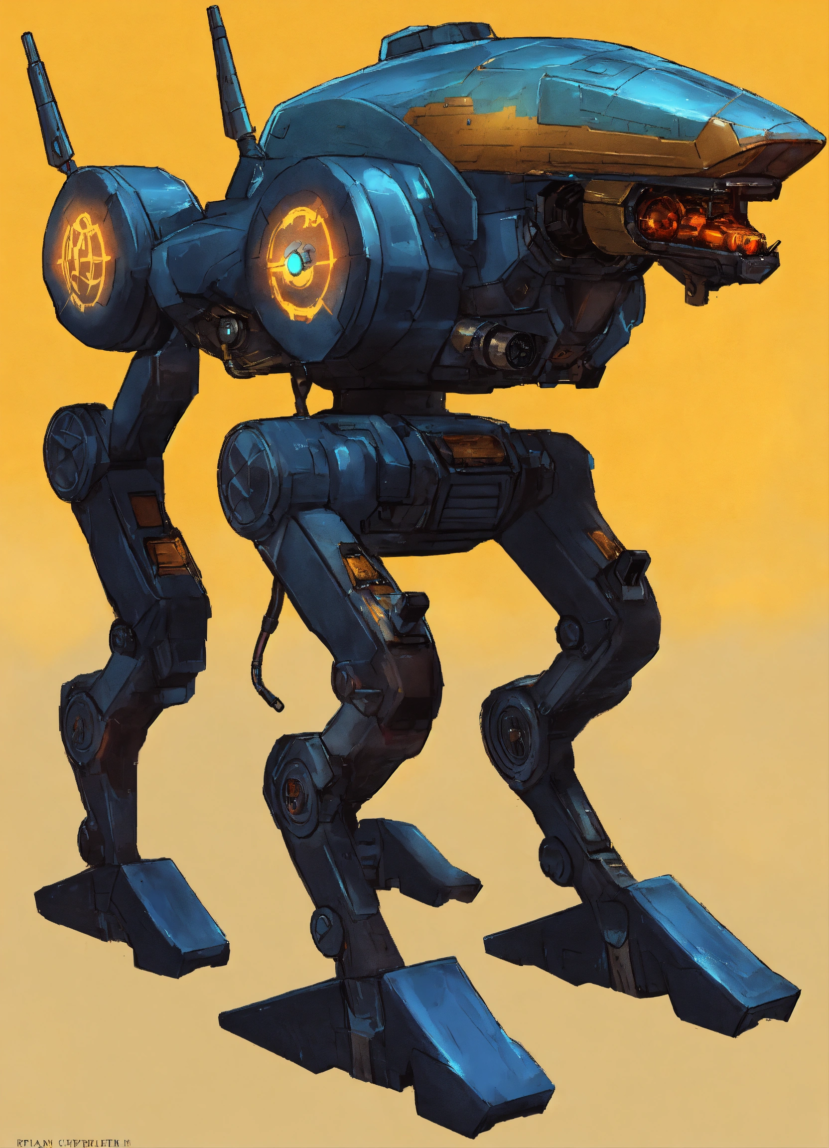 Lexica - A targon defense drone with a heavy grenade gun, alien ...