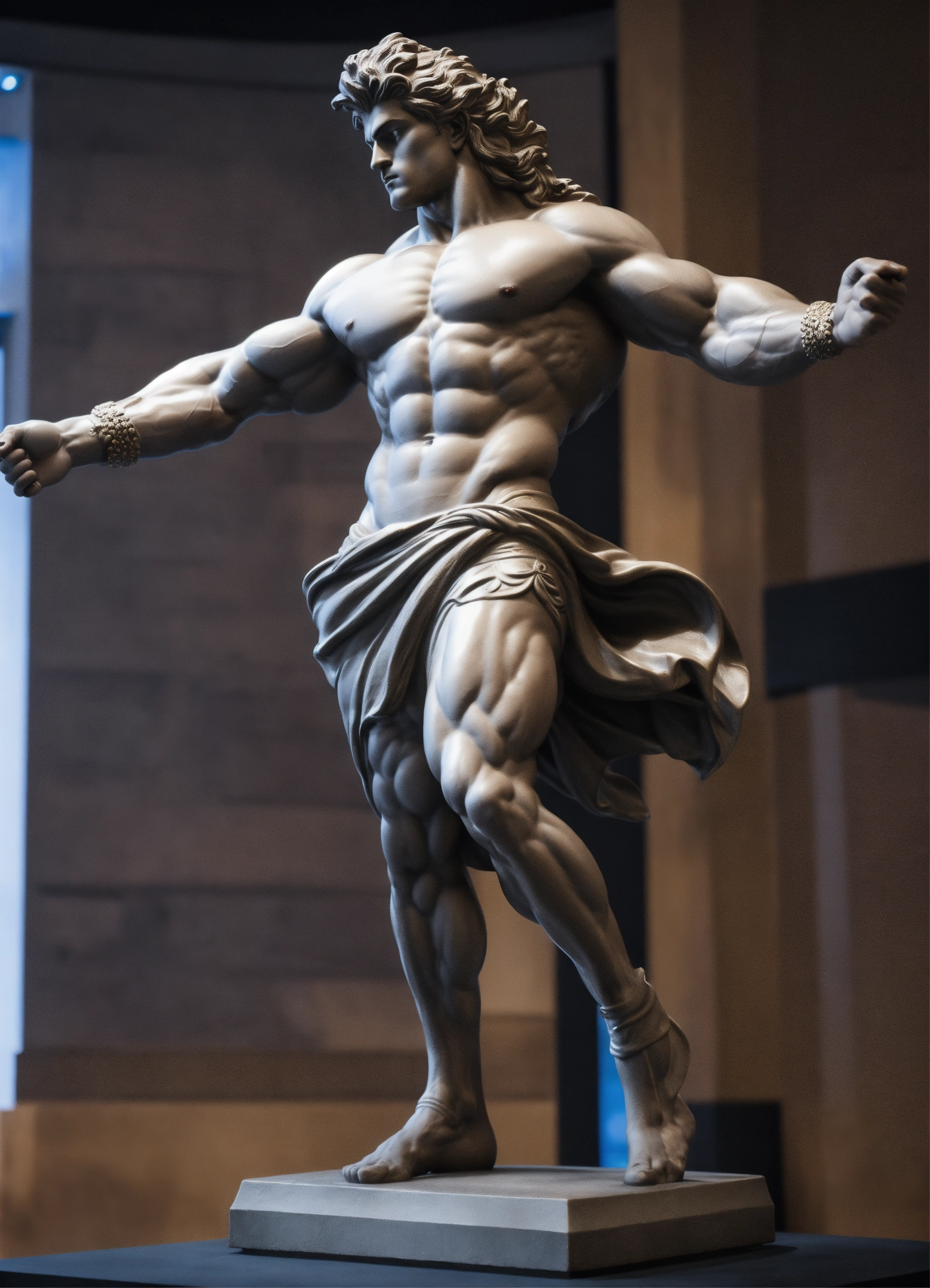 Lexica - A Statue from a muscular Greek god Statue with a wavey middel ...