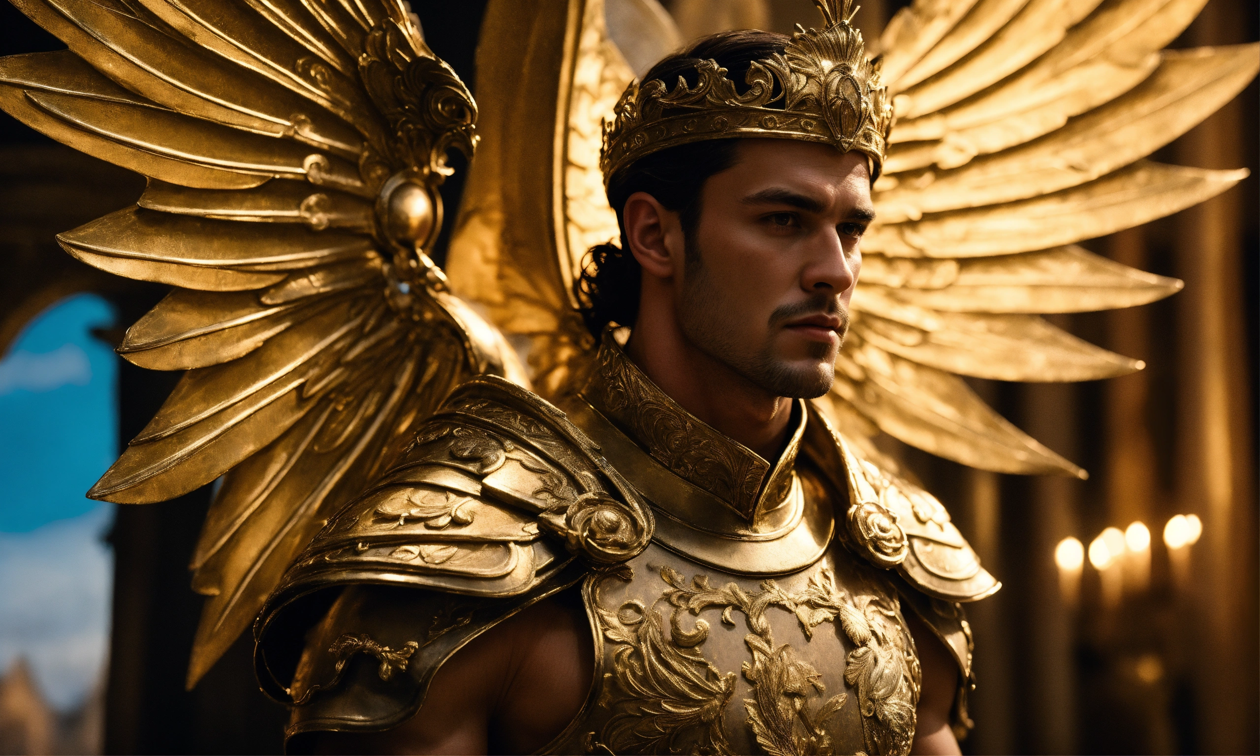 Lexica - Portrait of a stunningly handsome king oberon in armor with ...