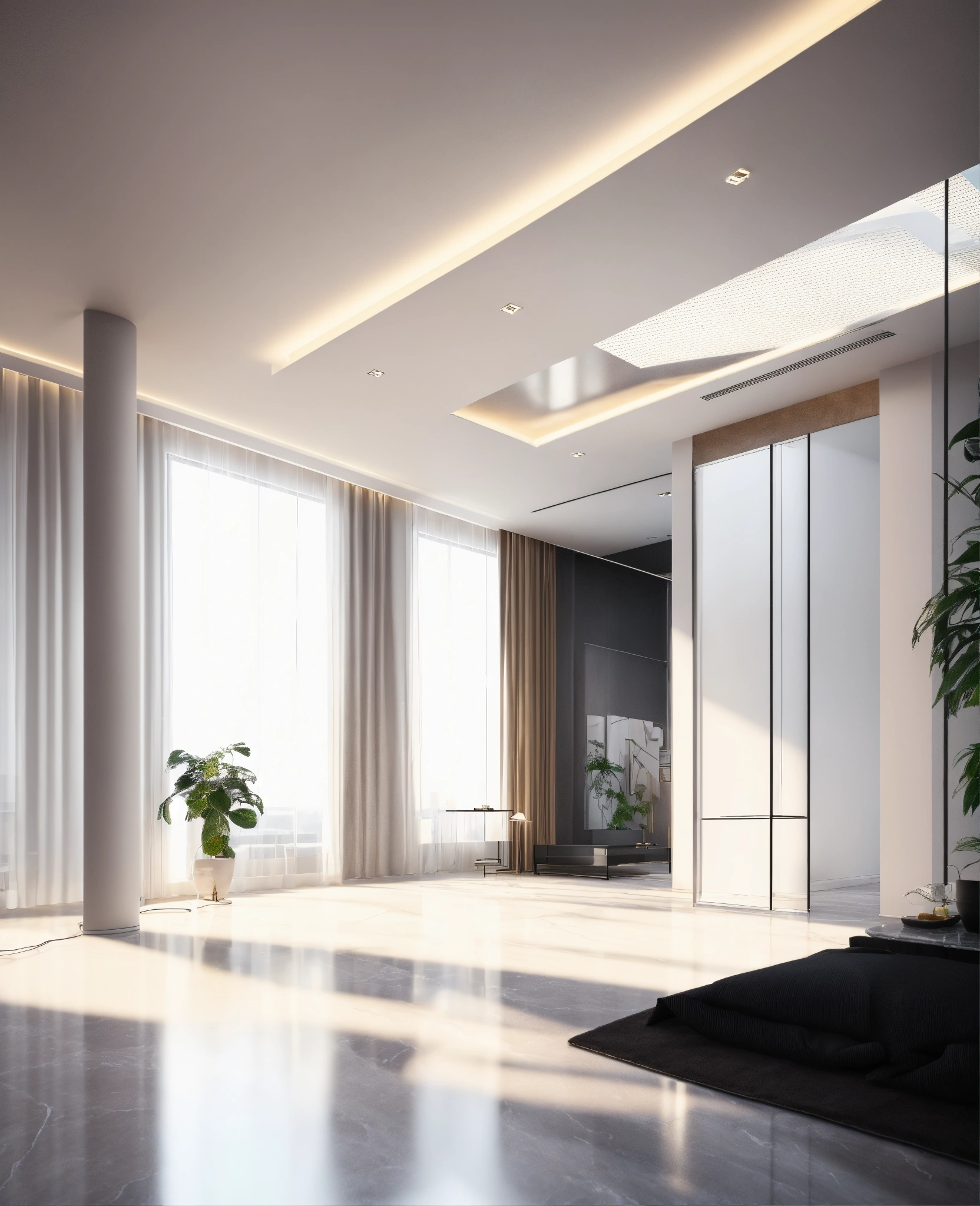 Lexica - Generate a highly realistic image of a completely empty room ...