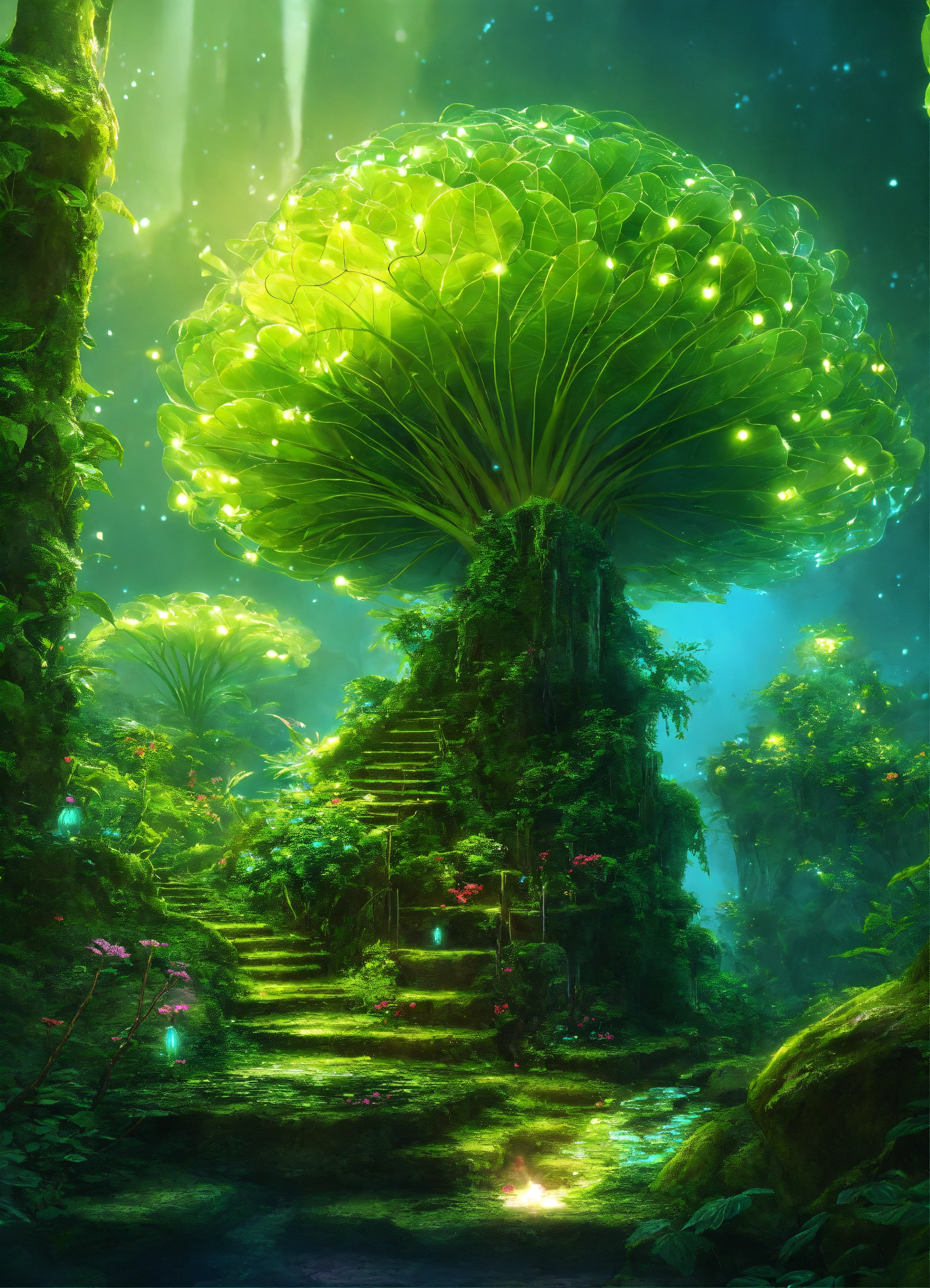 Lexica - Bio luminous plants fantasy avatar
