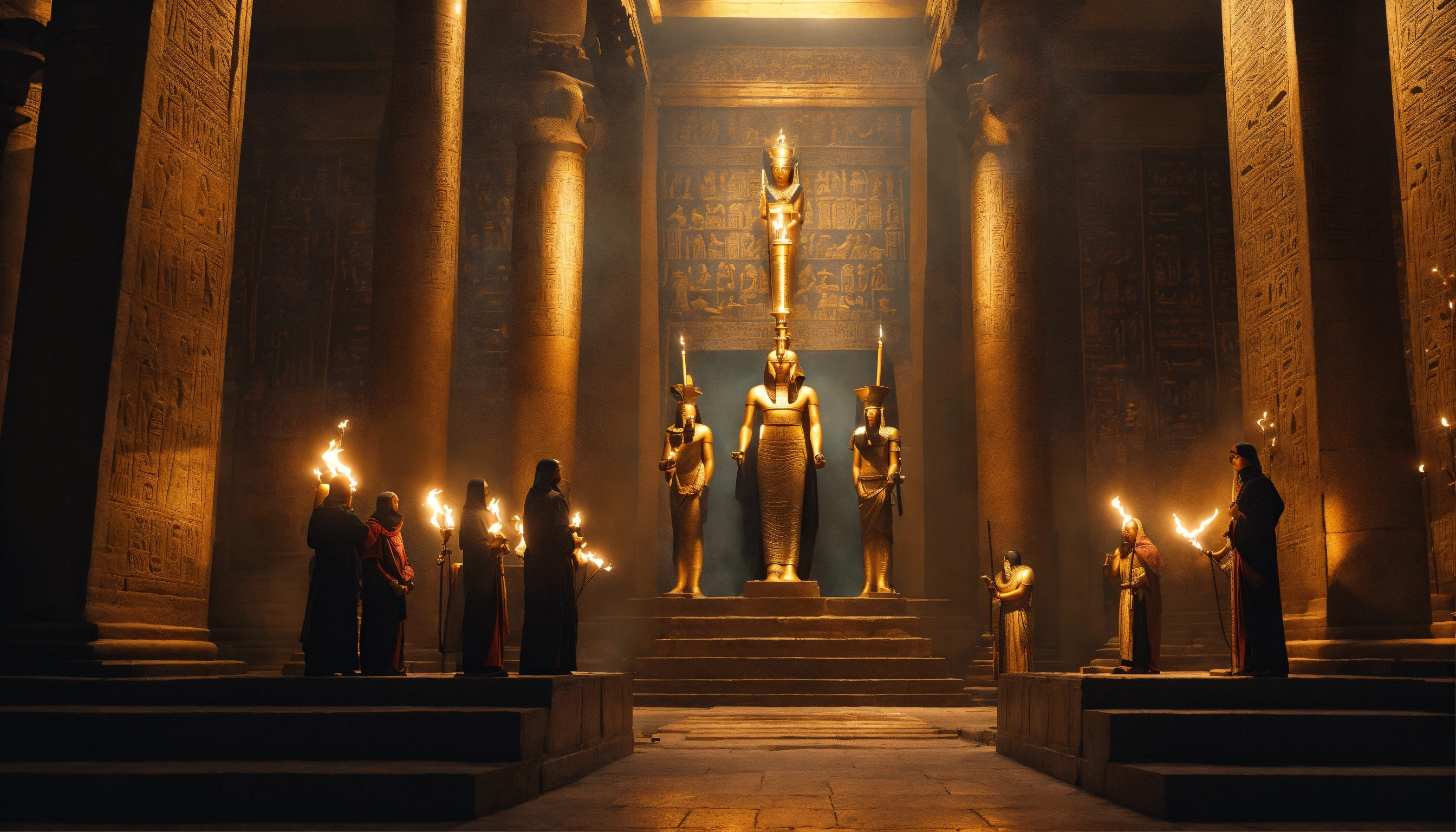 Lexica - Egyptian bald priests worship with the veiled statue of Isis ...