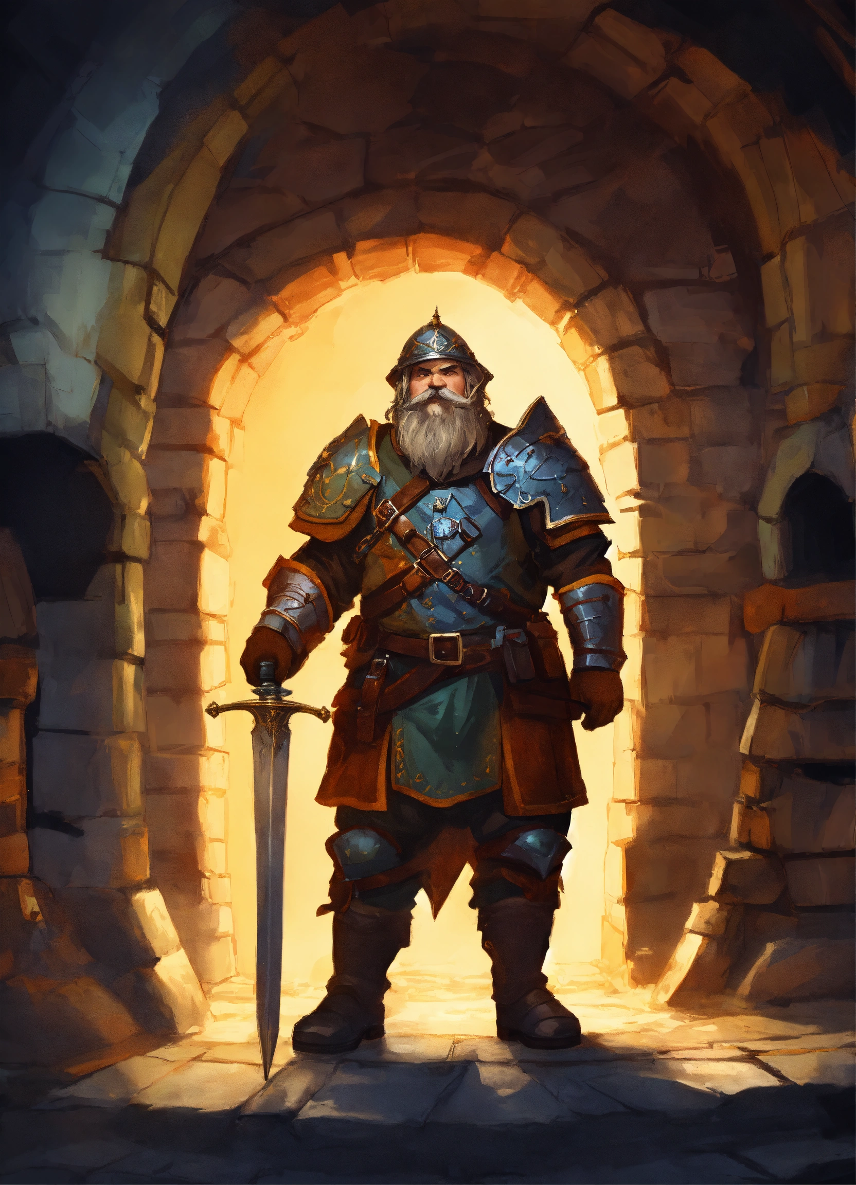 Lexica - A dwarf soldier with loriga segmentada armour in a underground ...