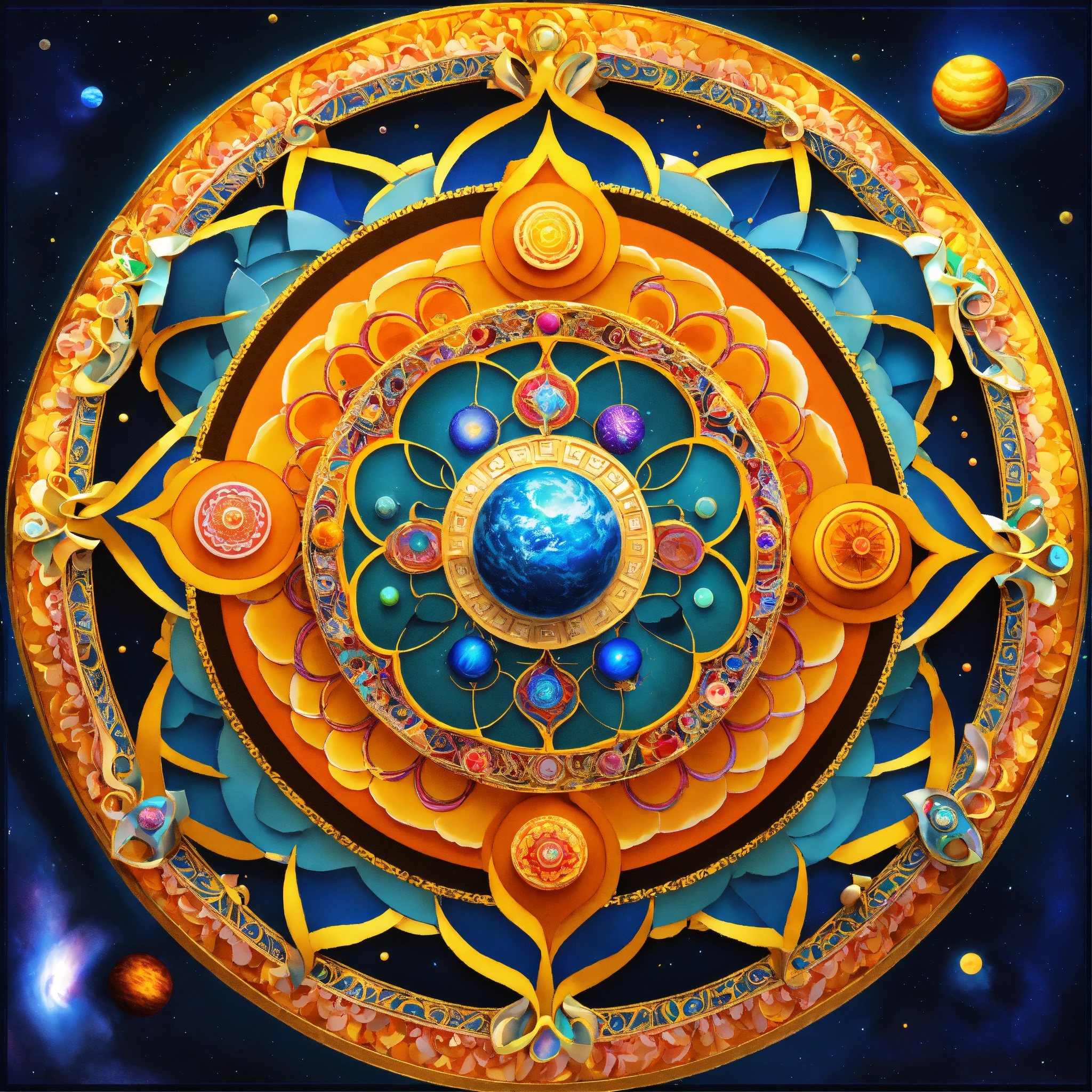 Lexica - Mandala, mandala, Mandala with multiples planets, clouds ...