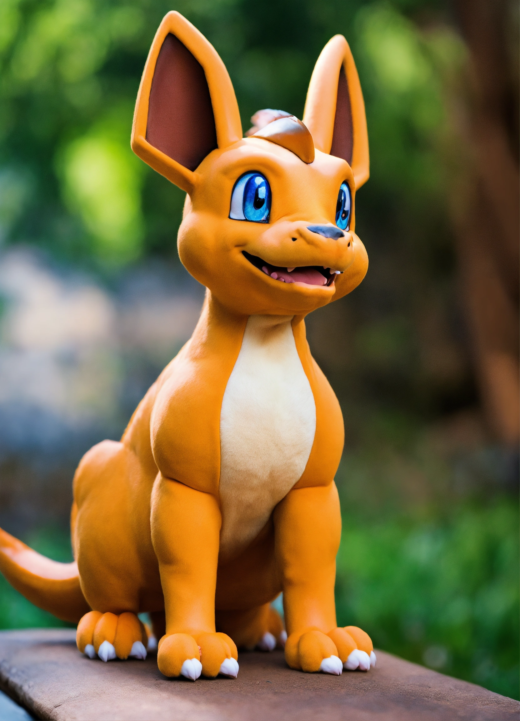 Lexica - Charizard if it was a dog, cute face, cute realistic dog breed.