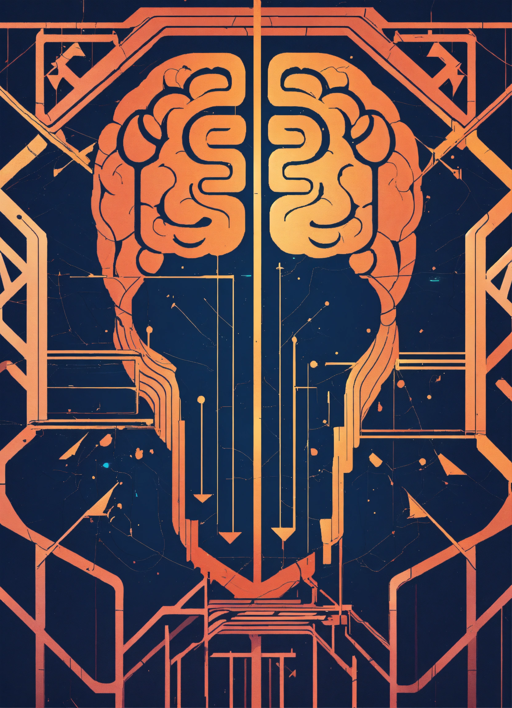 Lexica - Two souls simplistic brain lightning, "M", logo, 2d, vector ...