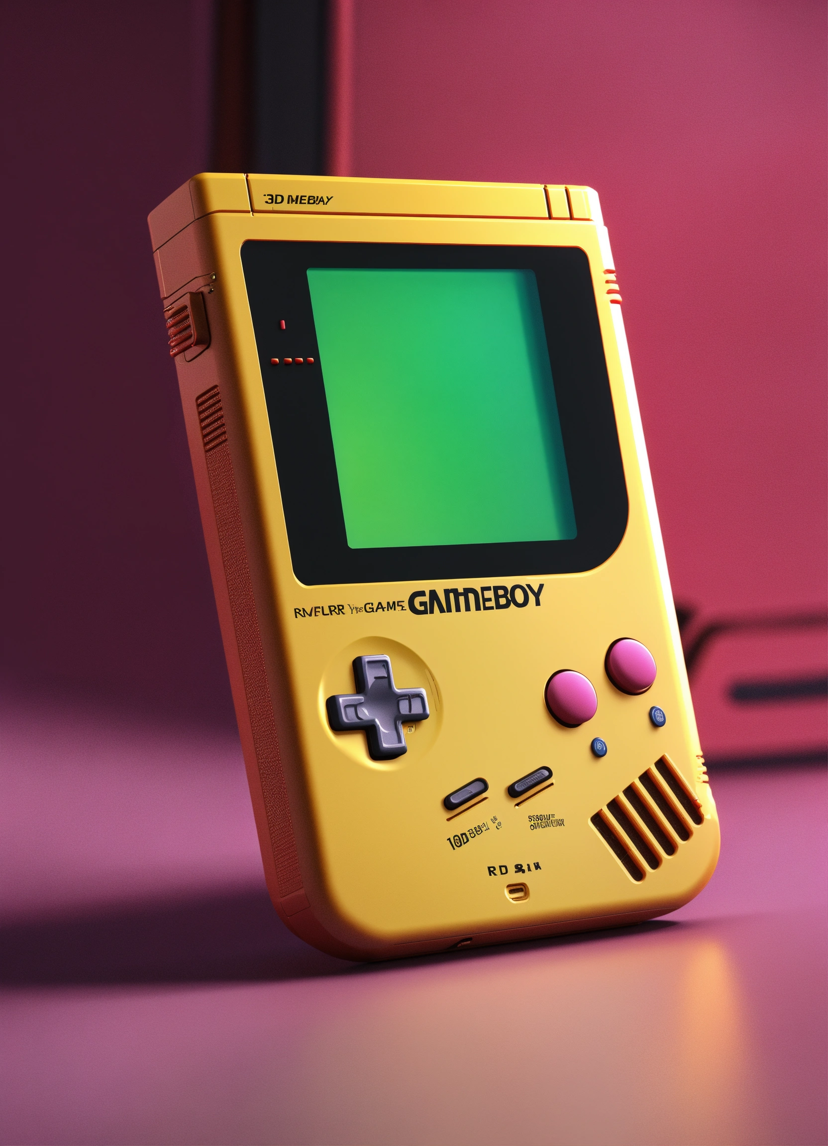Lexica - 3D retro game boy render