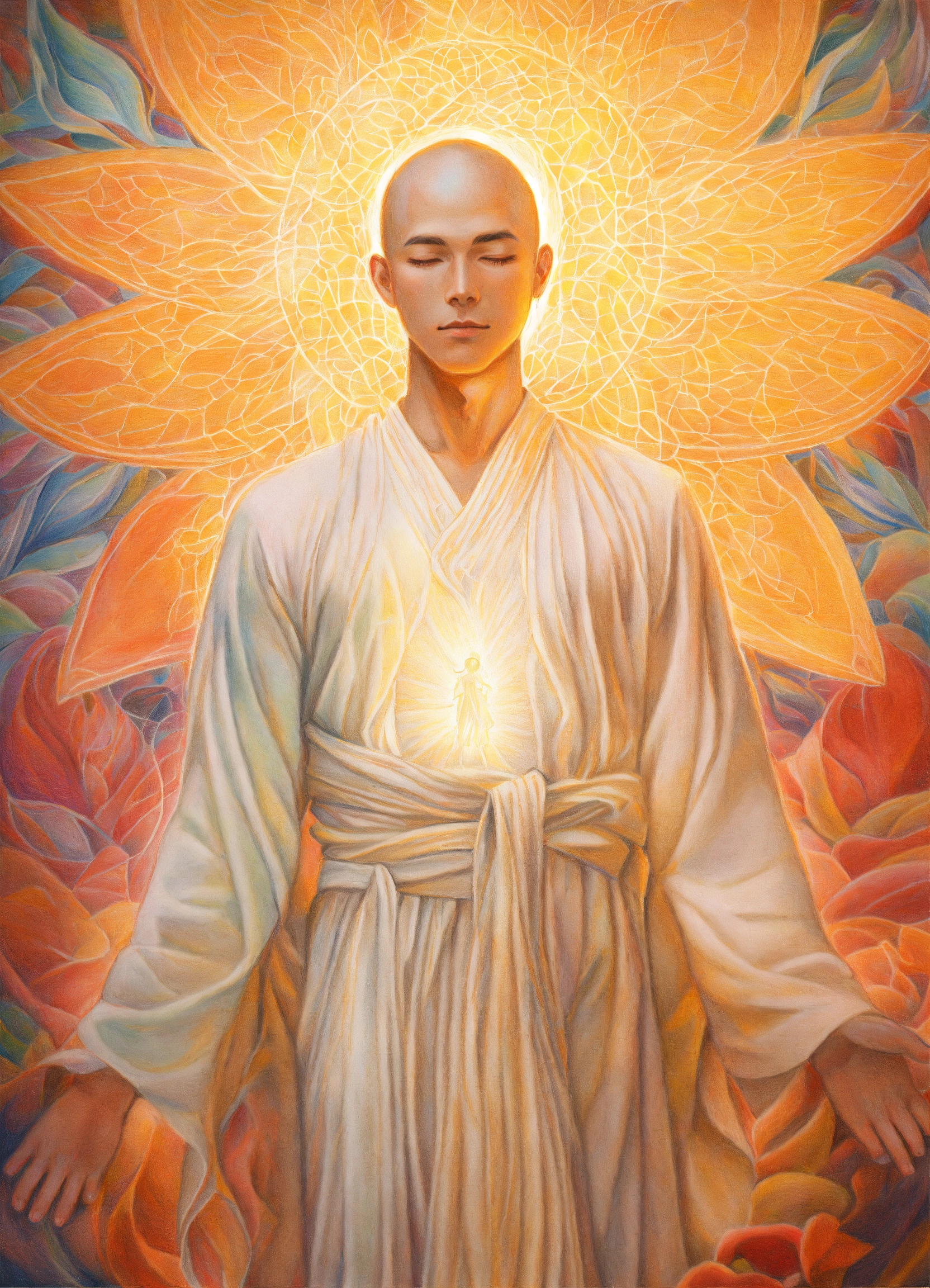 Lexica - Colored pencil drawing of an enlightened spirit soul next a ...