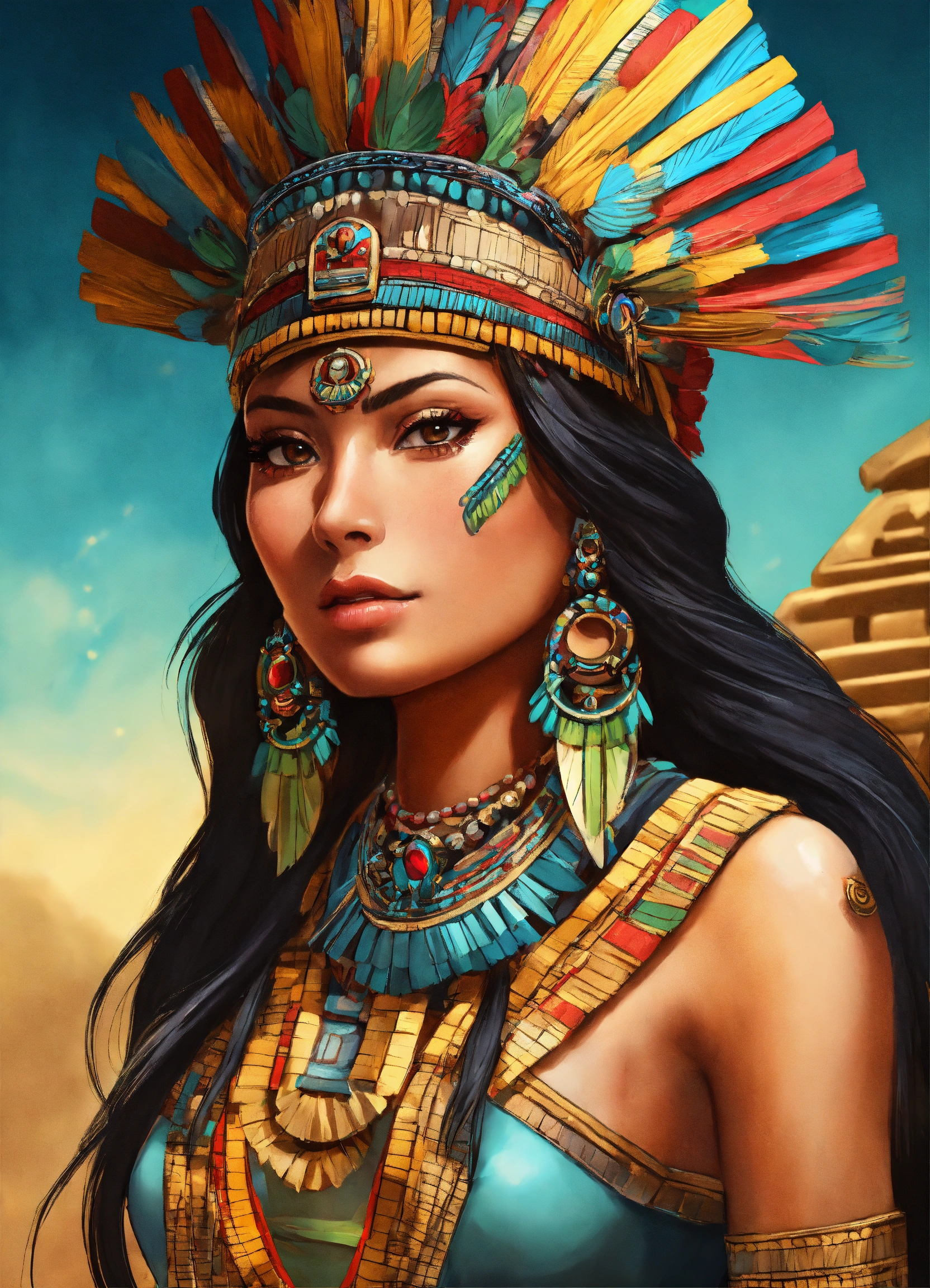 Lexica - Aztec princess, portrait, high detail, ultra-high resolution ...