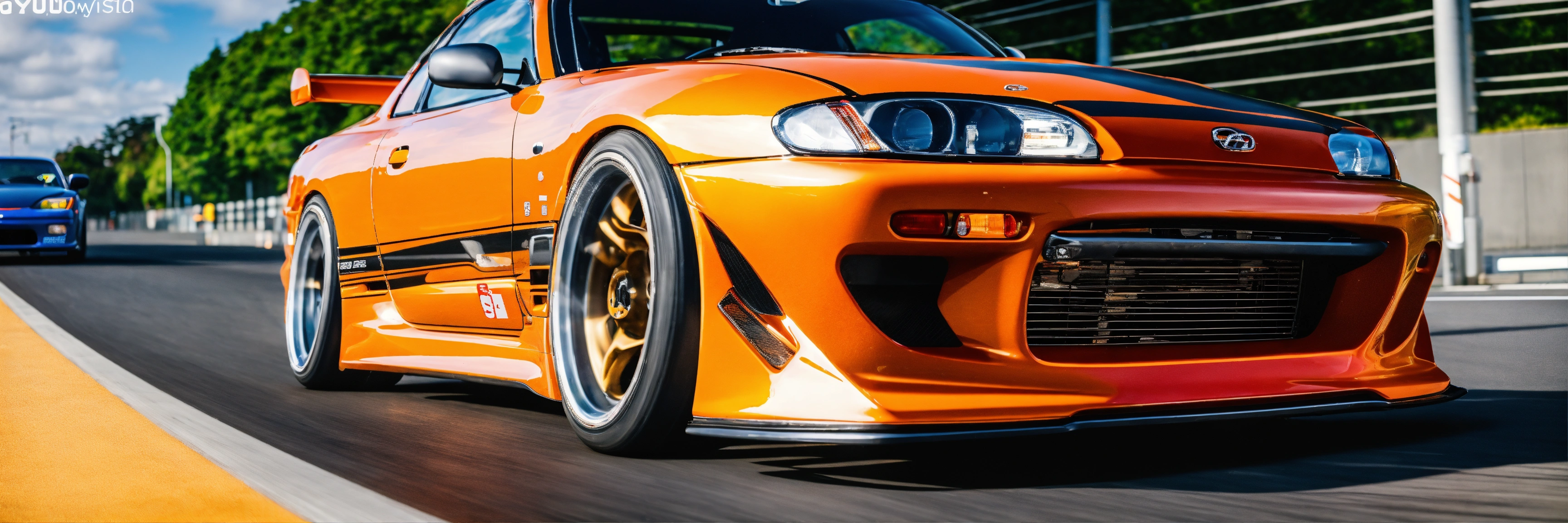 Lexica - A colorful orange Nissan Silvia S15 with a wide-body kit ...