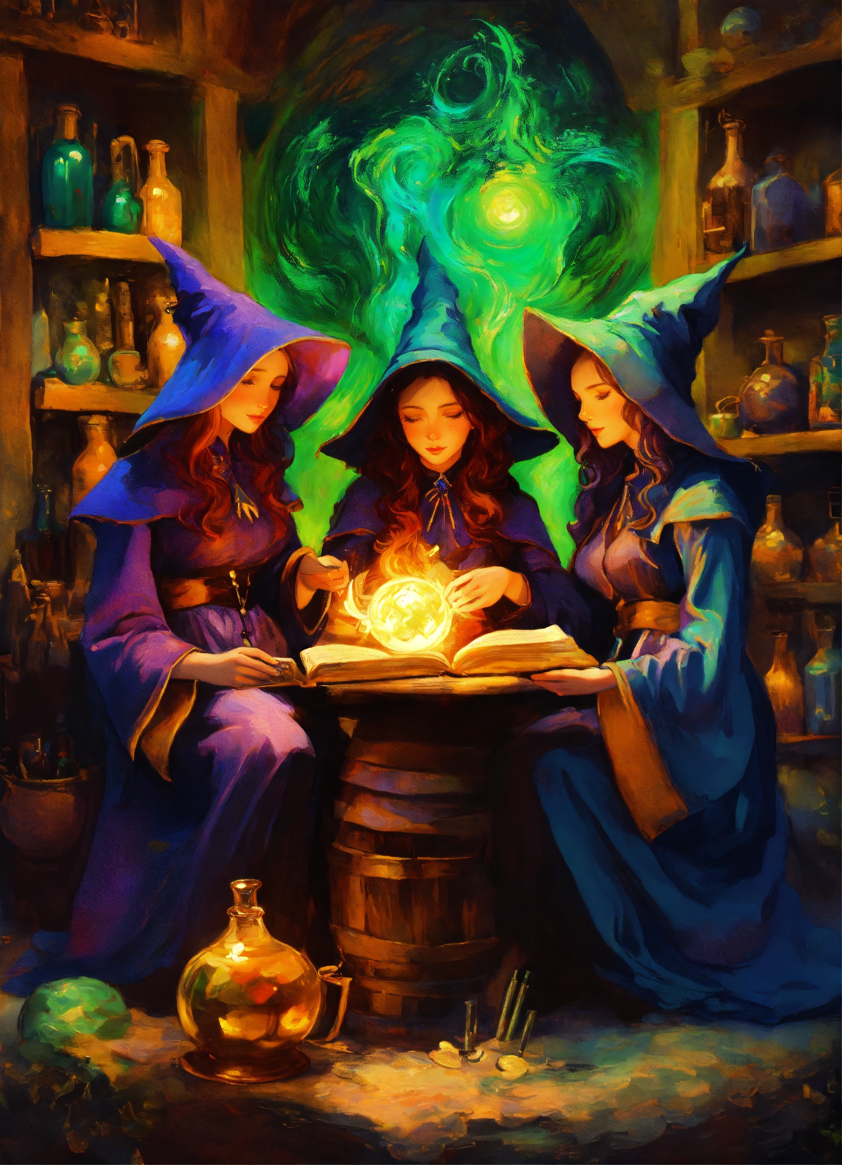 Lexica 3 Fantasy Art Witches Creating A Potion The One In The Middle