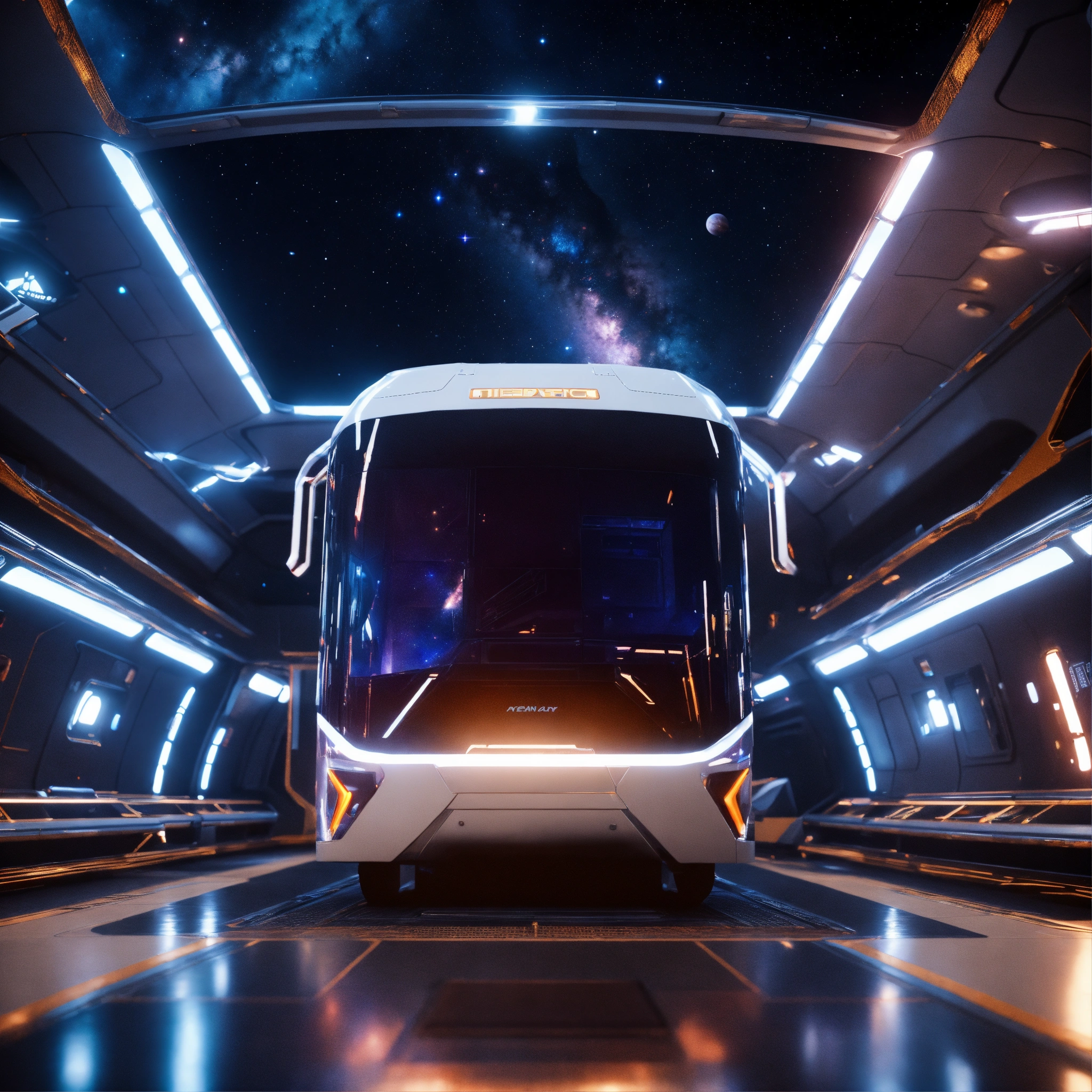 Lexica - Intergalactic tour bus starship traveling through deep space ...