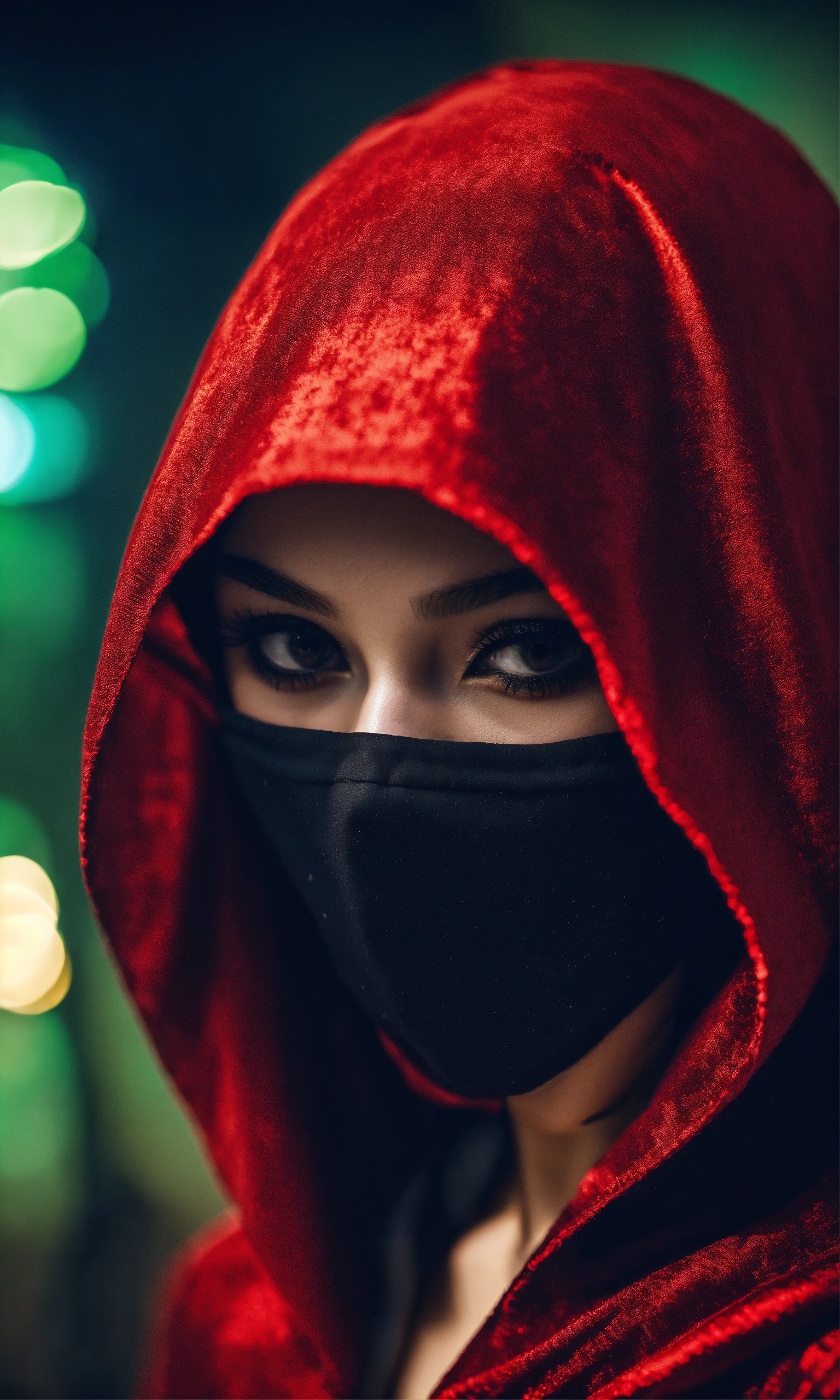 Lexica - Stunning mysterious ruthless females in hooded mask