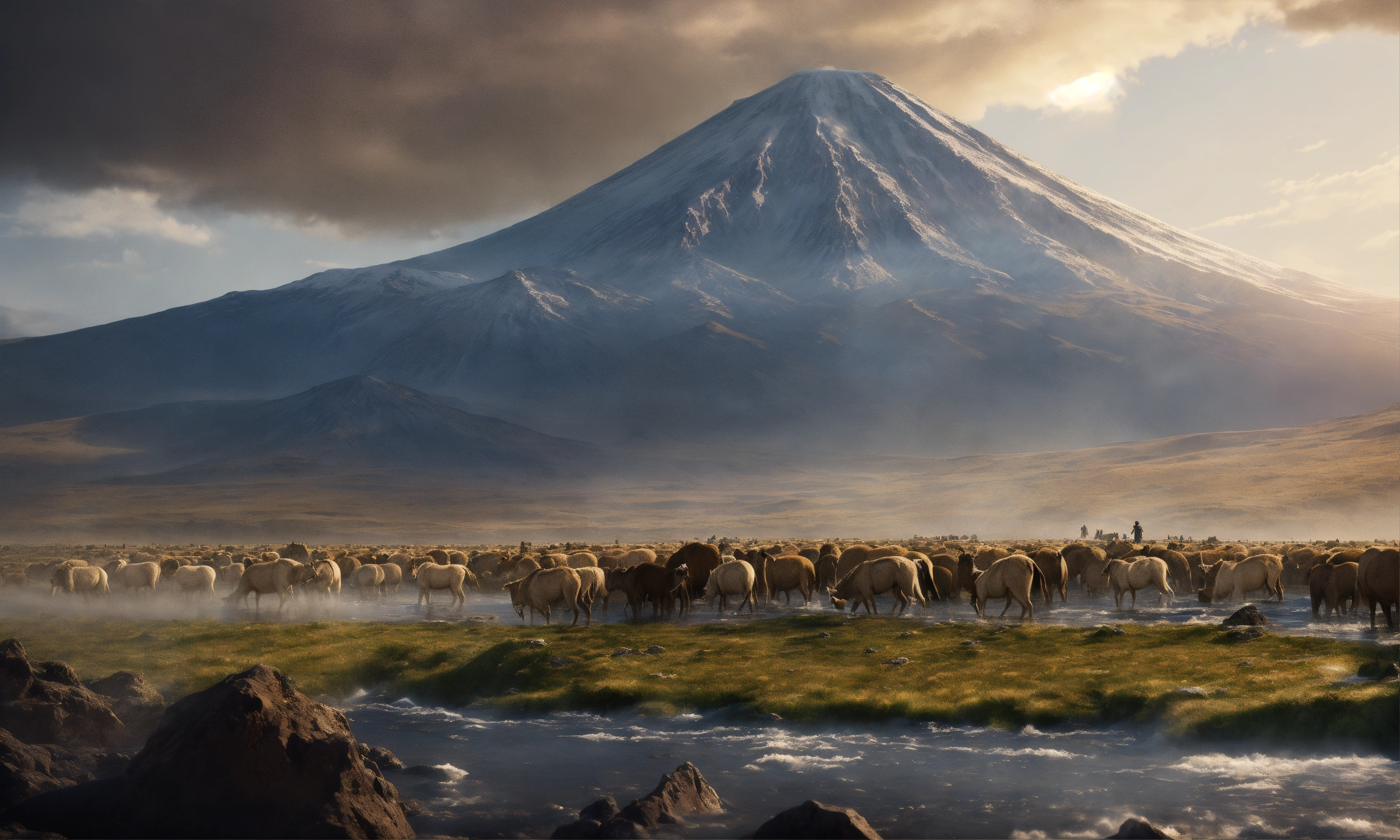 Lexica - Mount Ararat, as described in the bible, The flood arrives ...