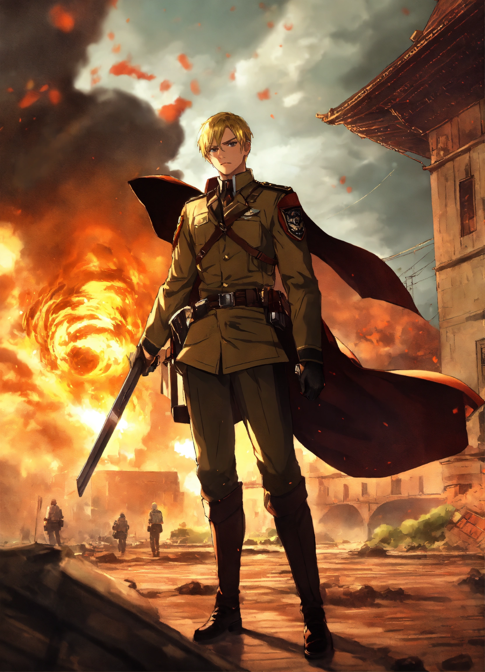 Lexica - Attack on tittan, one arm, Commander Erwin, 8k,