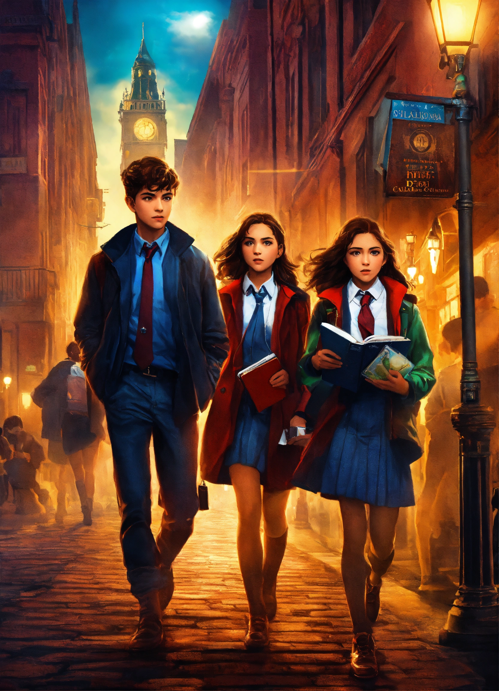 Lexica - Estilo portada de película de detectives, cinco estudiantes de ...