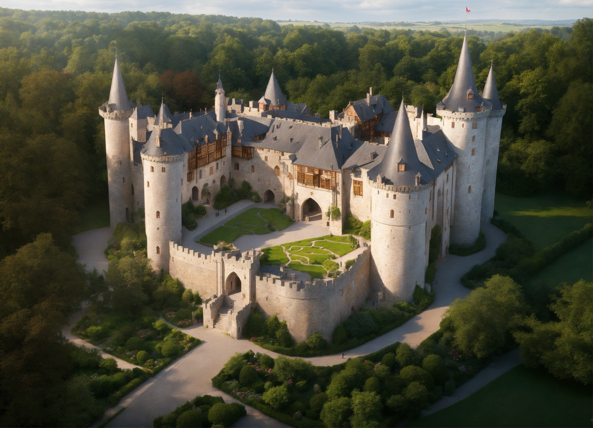 Lexica - Ultra realistic, photorealistic, bird's eye view of a small ...