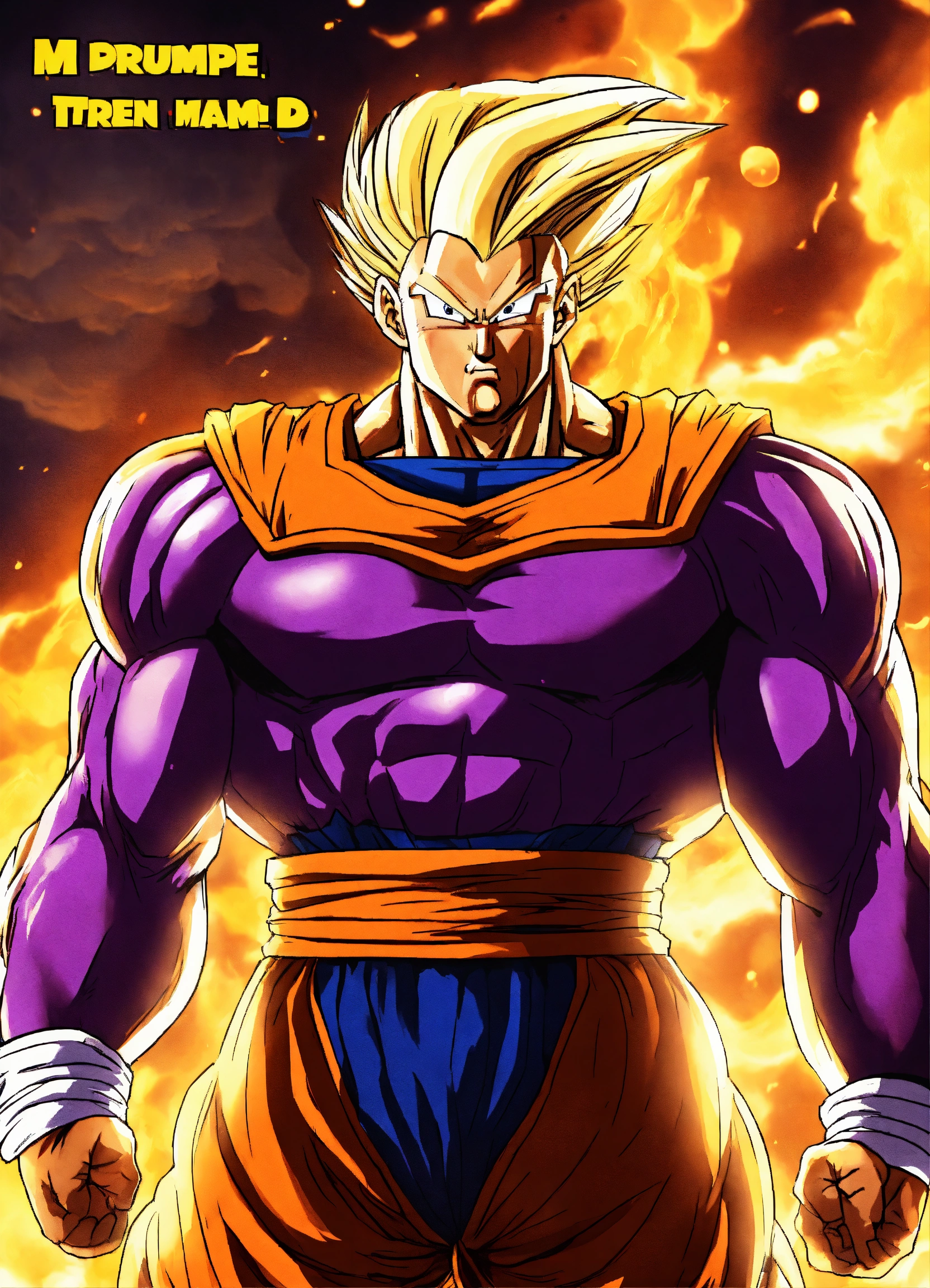 Lexica - M Donald trump as a powerful dragon ball z character against a ...
