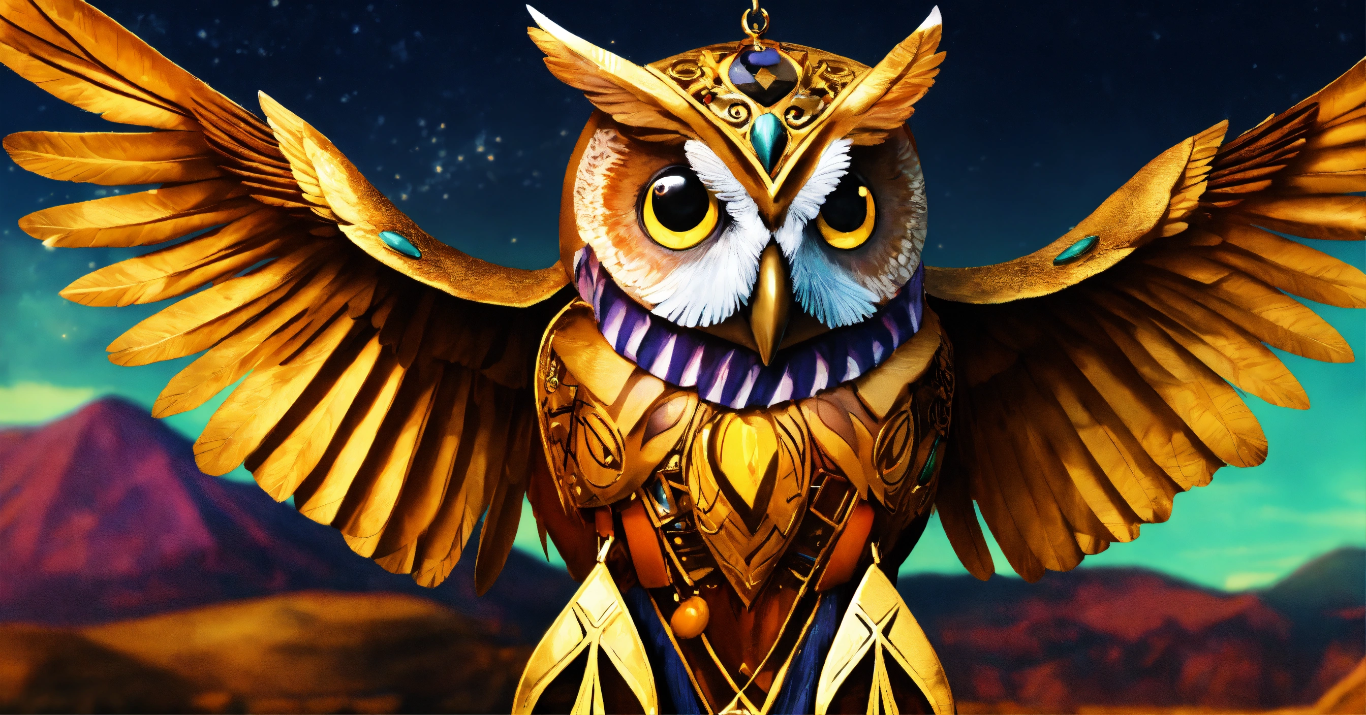 Lexica - Wise owl native american shaman, antropomorph, animal, golden ...