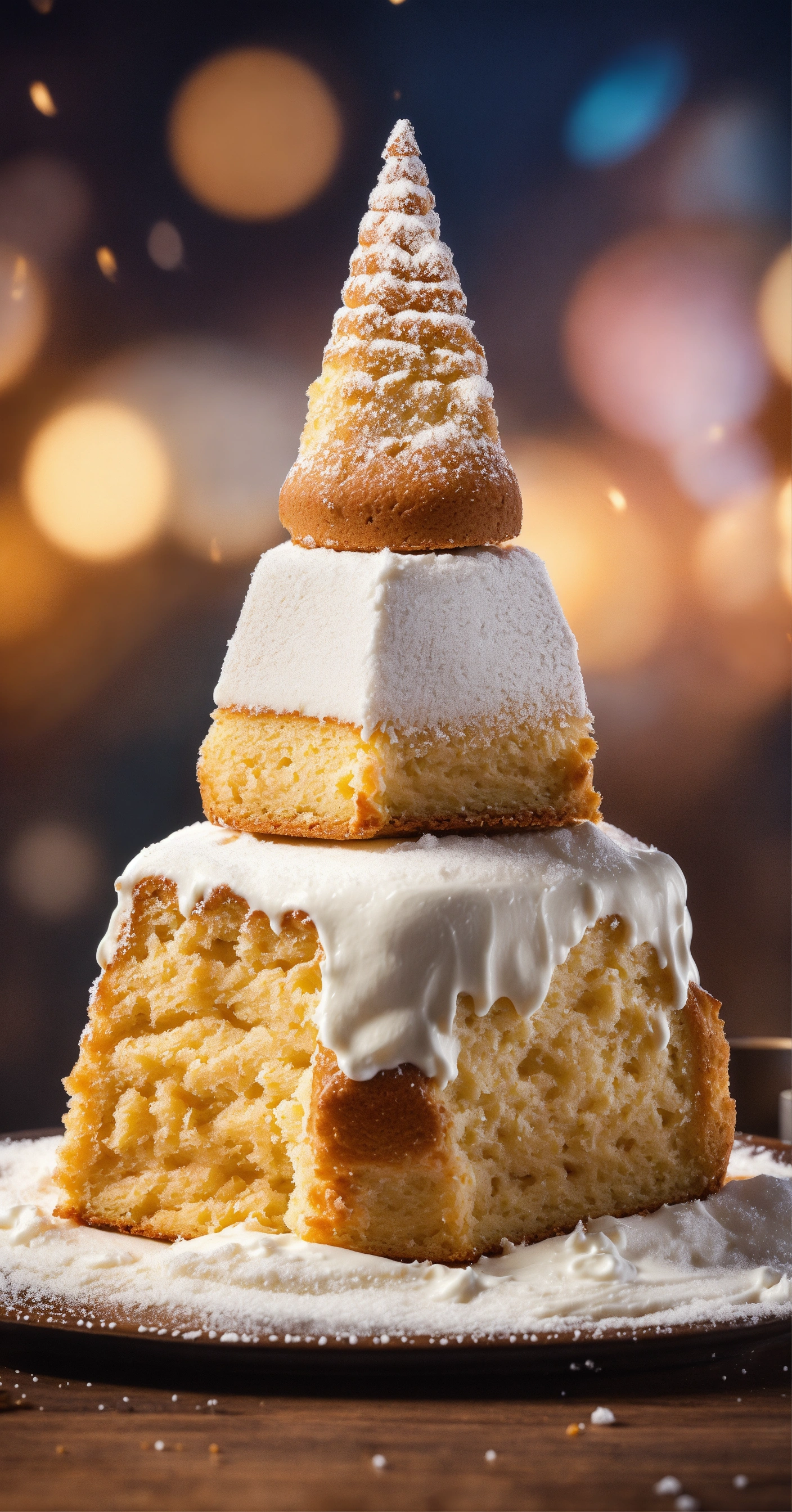 Lexica - Pyramid Cake with a height of 1 meter with cream puffs and ...