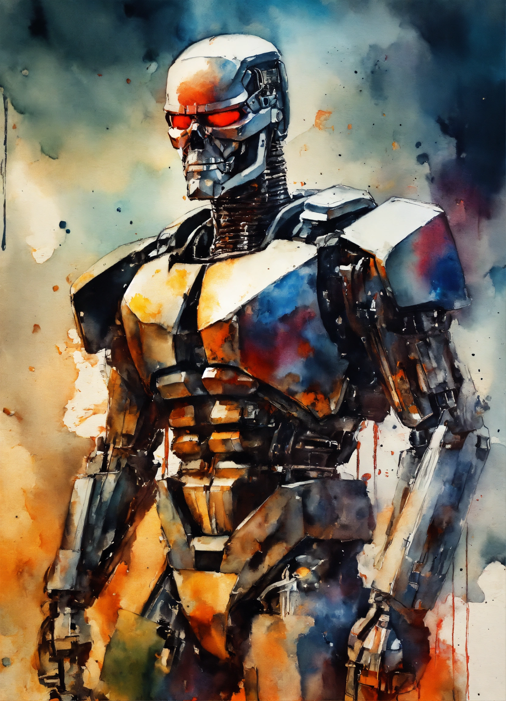 Lexica - Strong man in a terminator costume ultra 3d dirty abstract ...