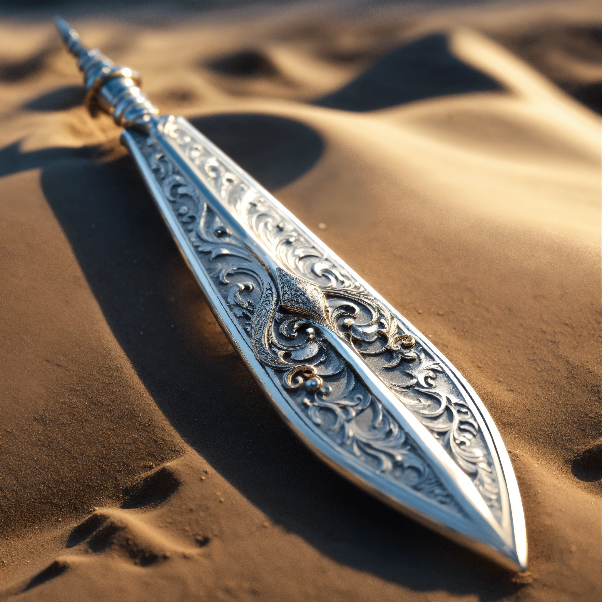 Lexica - 8k, picture of a narrow and delicate wavy curved dagger made ...