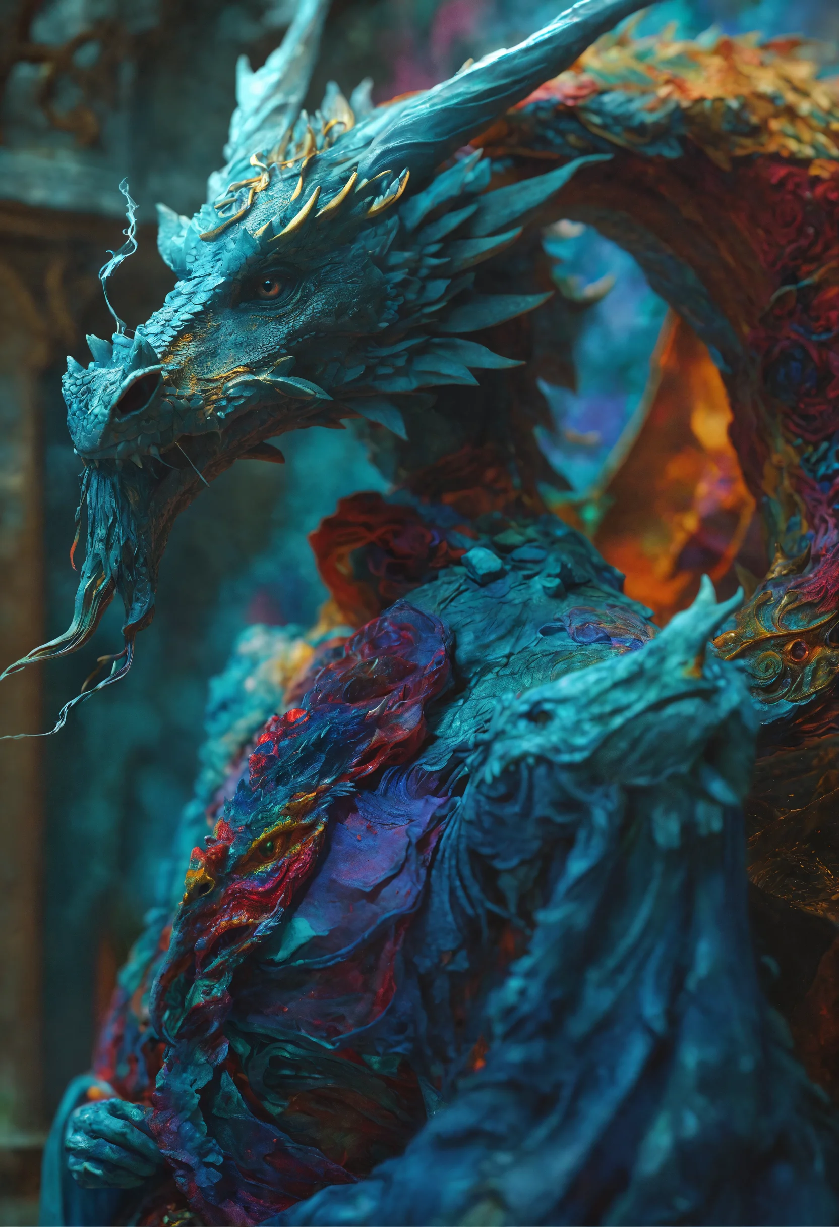 Lexica - Visually Striking Full Body Portrait, A Dragon With (Occultist ...
