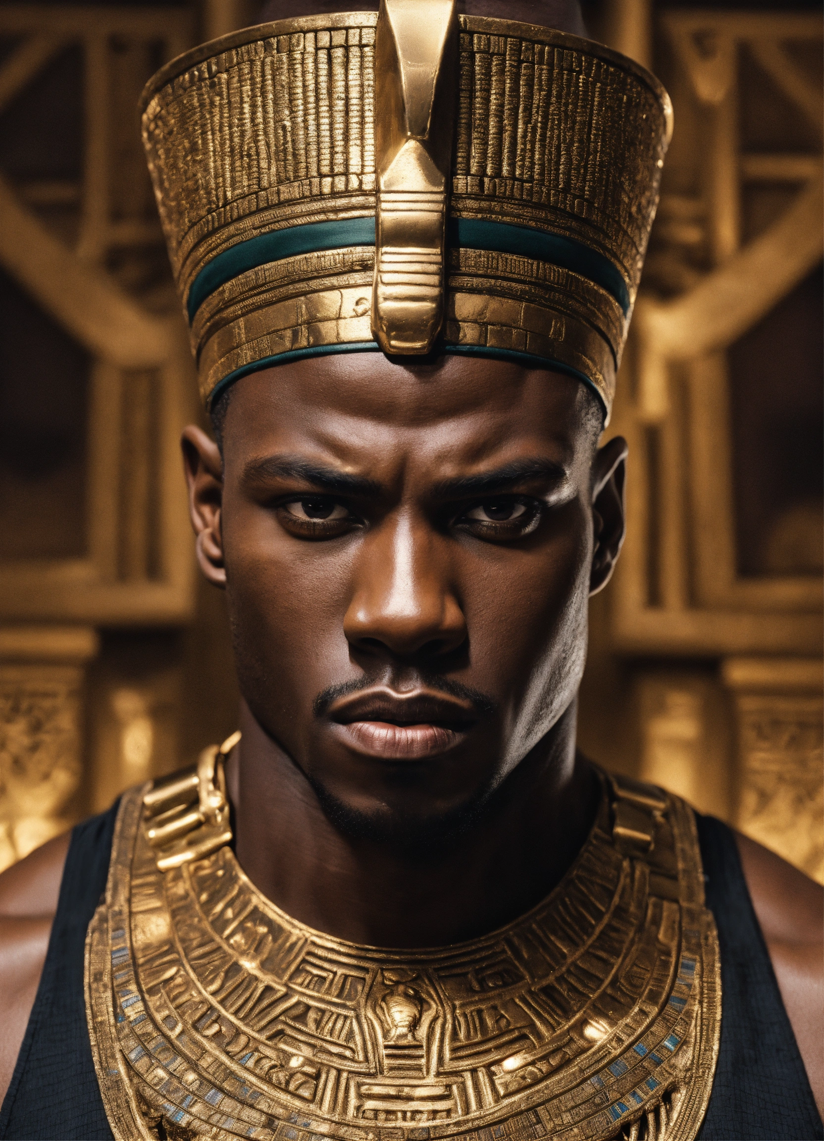Lexica - A symmetrical huge bodybuilder close-up of an African male ...
