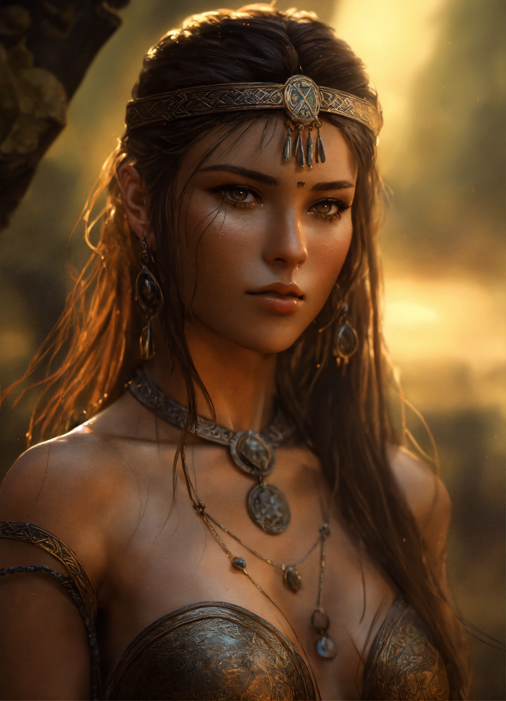 Lexica - Cute Celtic tribal little caprice, shapely, full body, highly detailed, digital ...