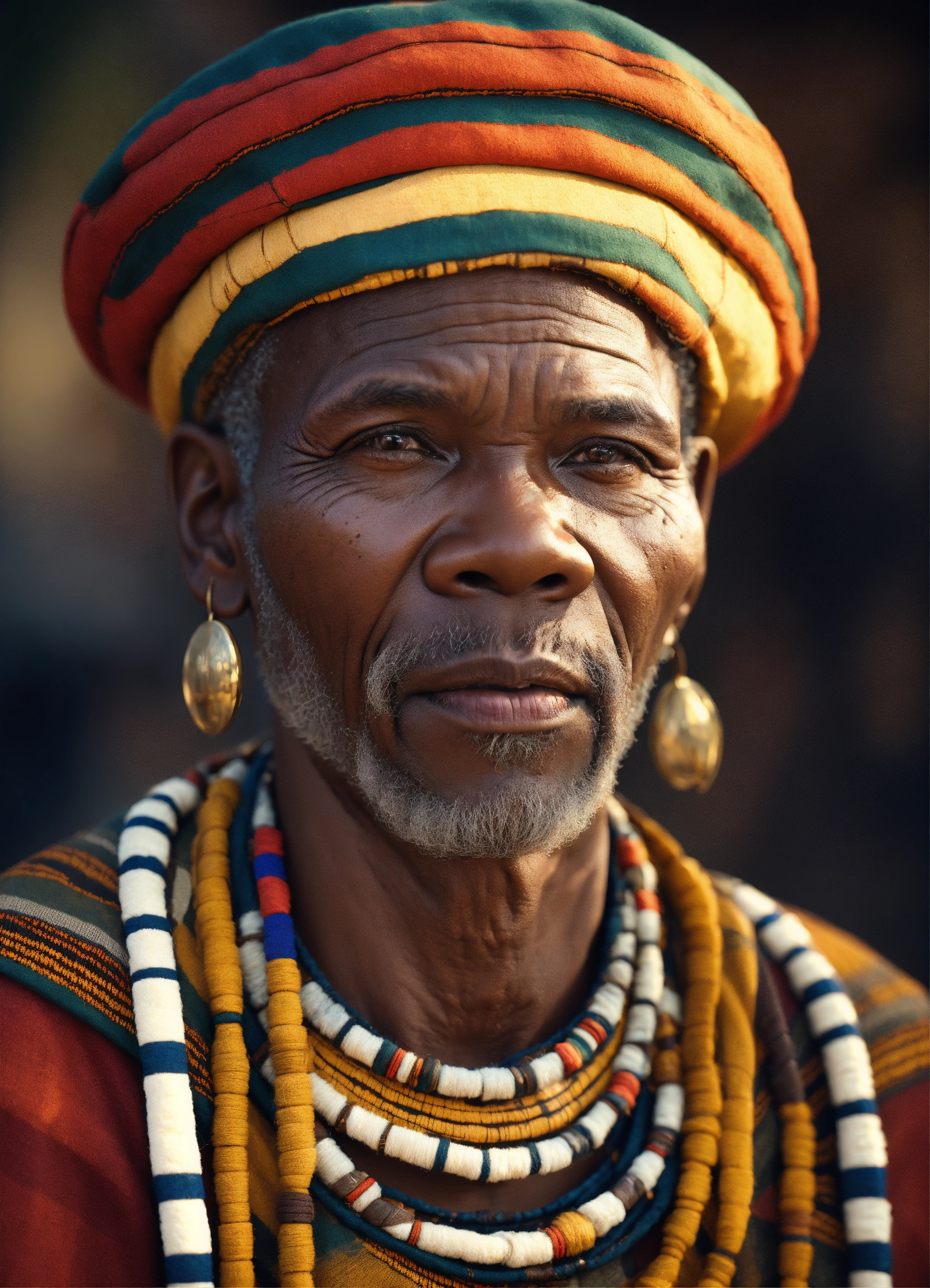 Lexica - Primitive african old village man, strong cheek bones, wearing ...