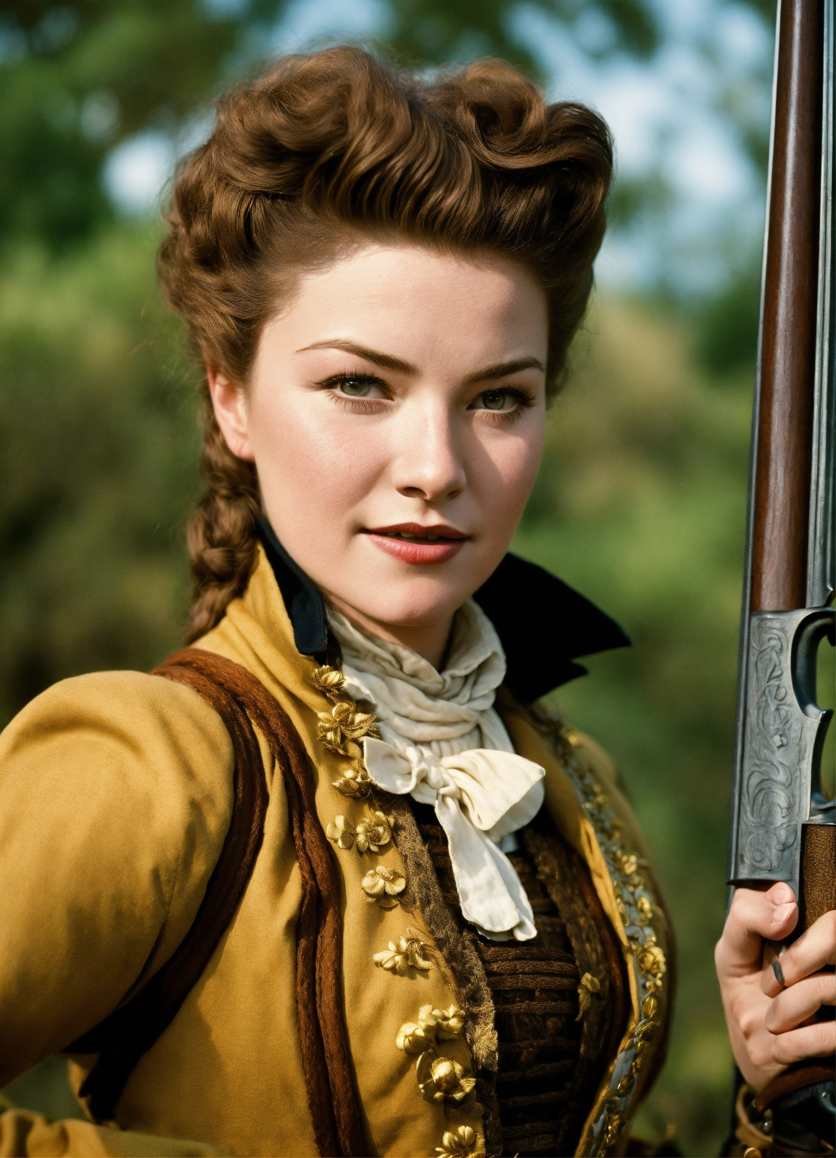Lexica - Young Anne Baxter as an adventurer with a musket and 18th ...