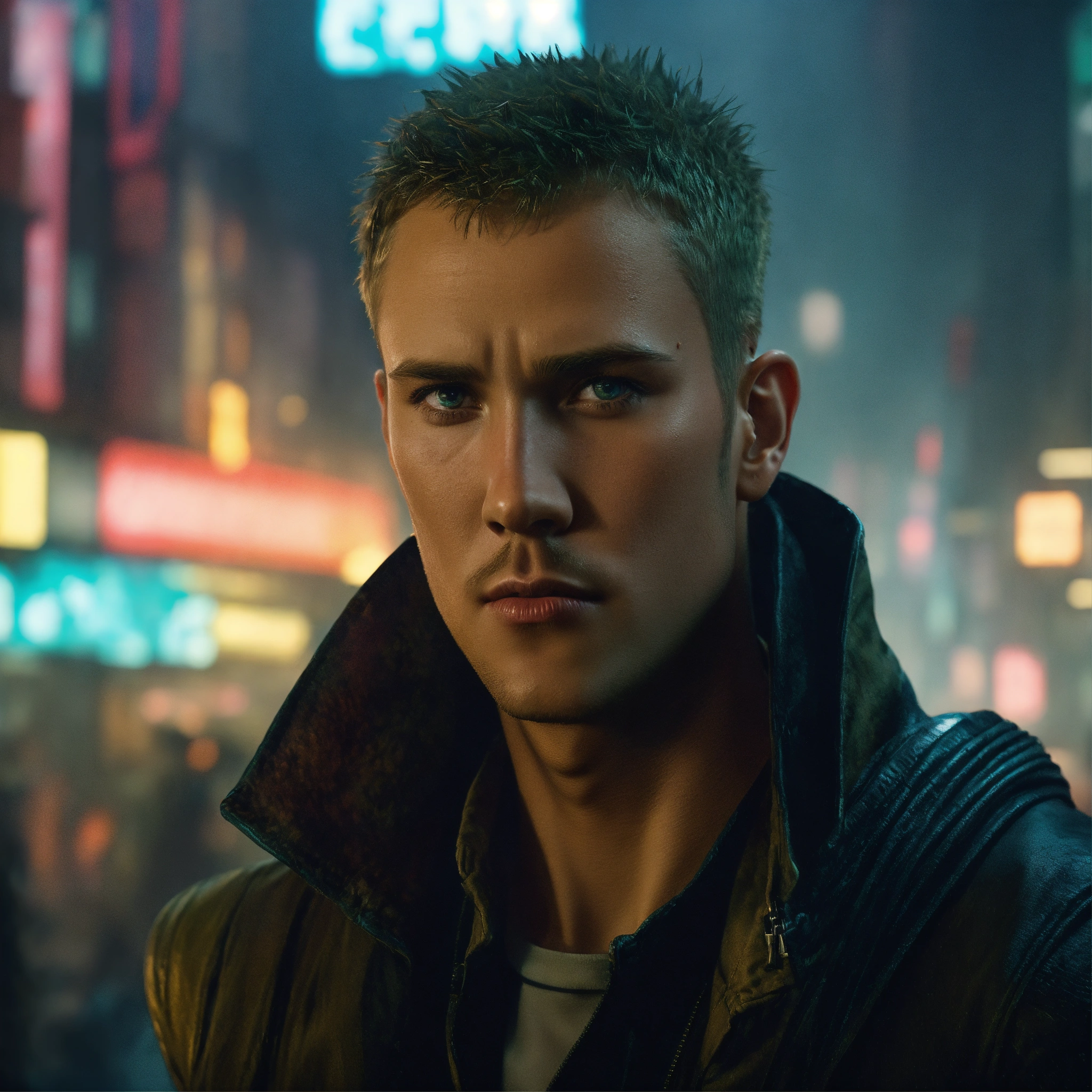 Lexica - A frontal, realistic avatar of Blade Runner