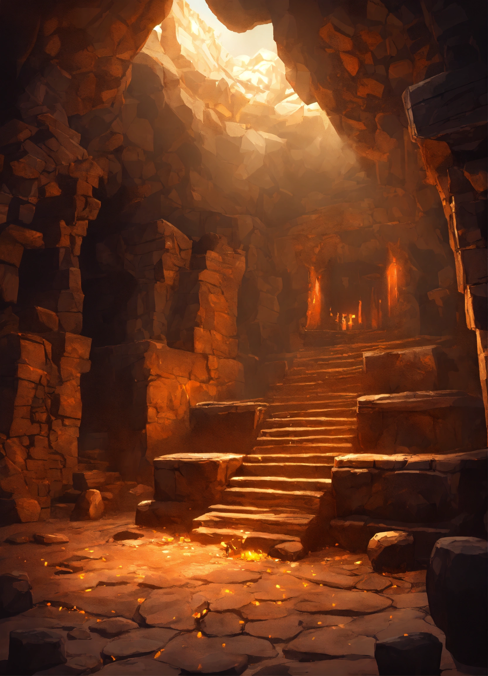 Lexica - Bottomless pit in dungeon with a lot of runes on stones