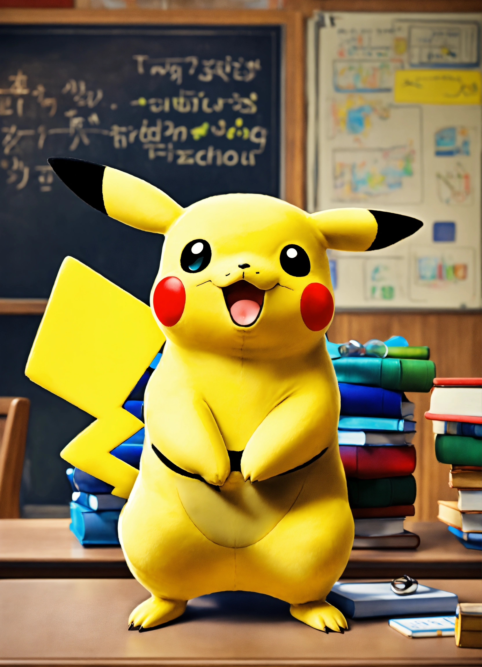 Lexica - PIKACHU LIKE TEACHER WITH IN FUTURE SCHOOL
