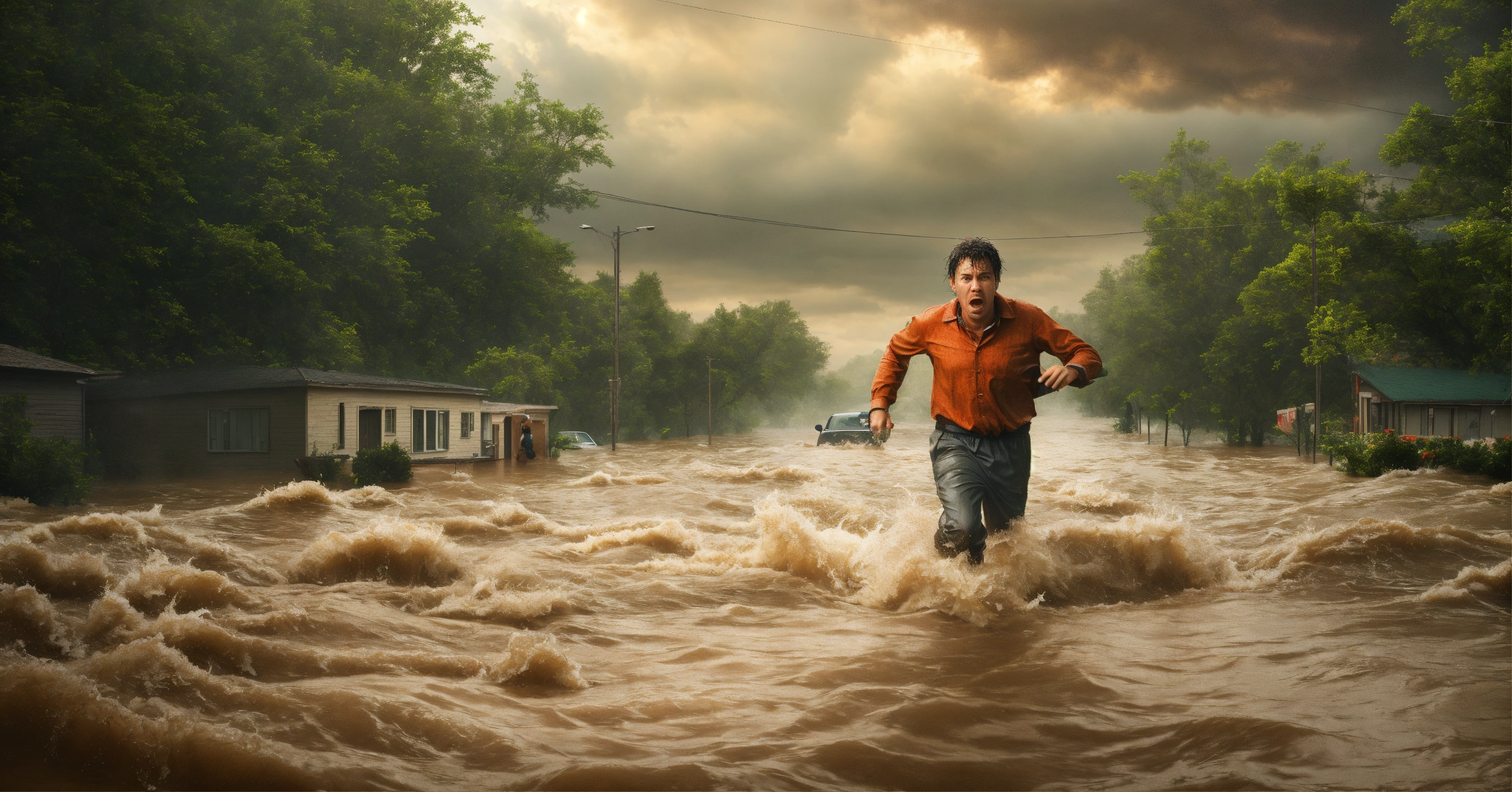 Lexica - Produce me an image of a frightened person fleeing a ...