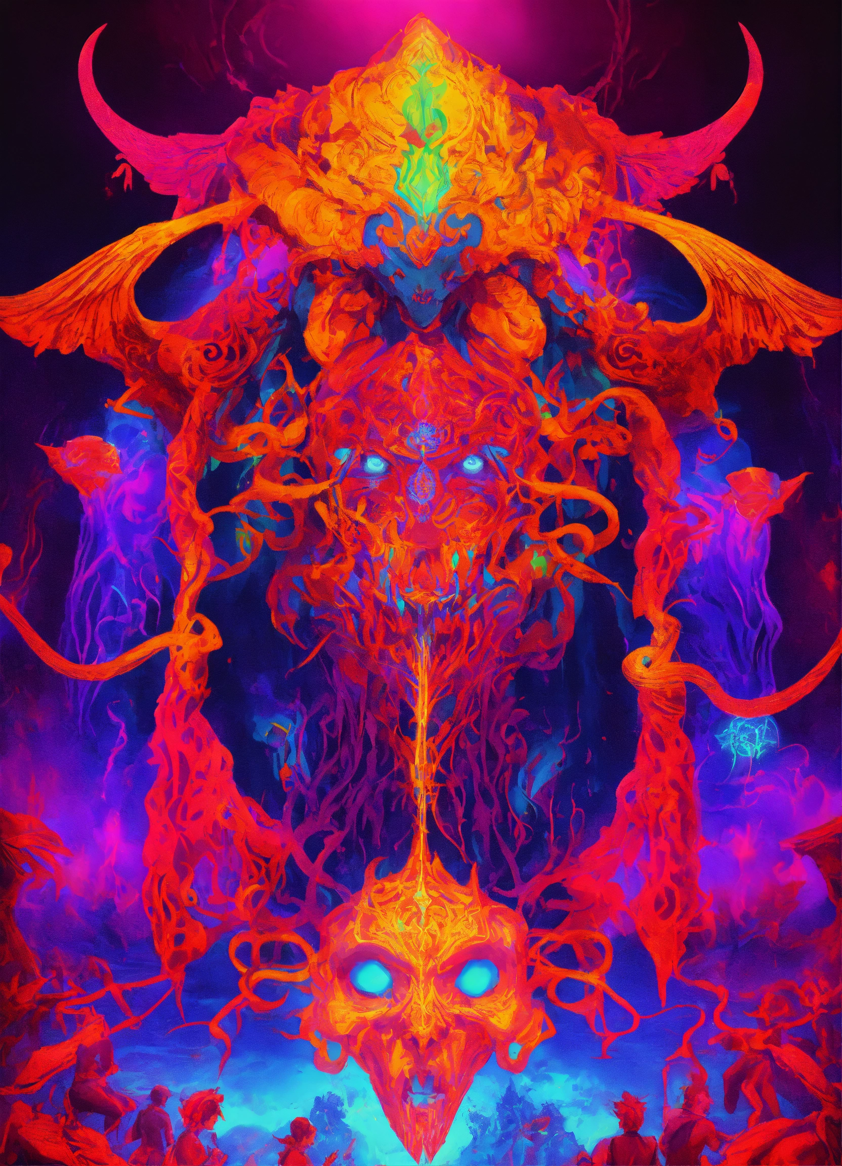 Lexica - Full body the grudge Bahpomet in Blacklight DMT demon ...