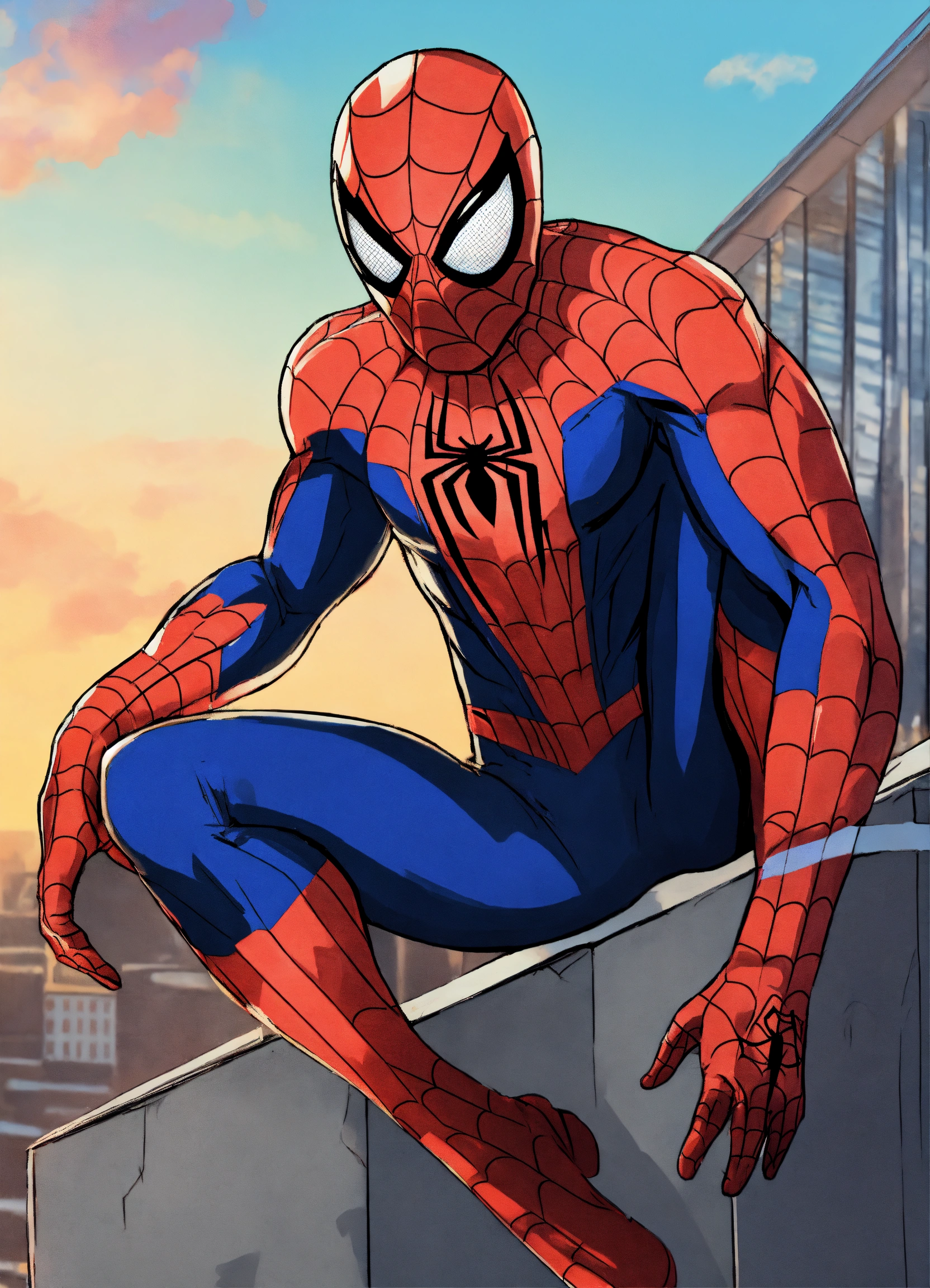 Lexica - Volodymyr Zelenskyj Spider-man anime style with beard